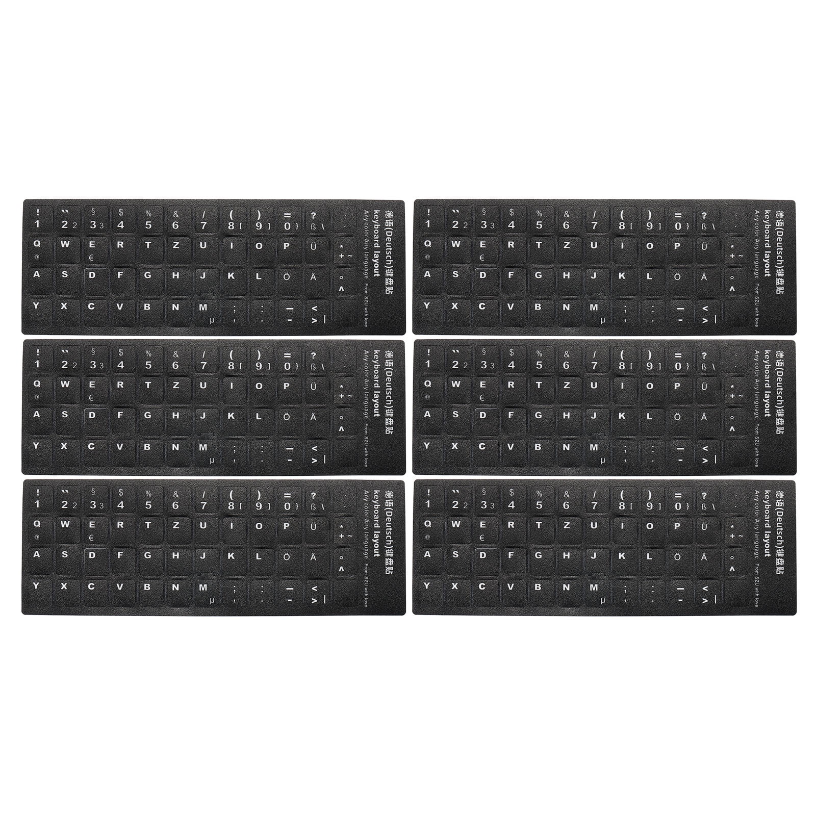 Uxcell German Keyboard Stickers Universal Keyboard Cover Frosted, Black ...