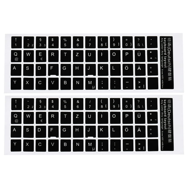 Uxcell German Keyboard Stickers Universal Keyboard Cover Smooth, Black ...