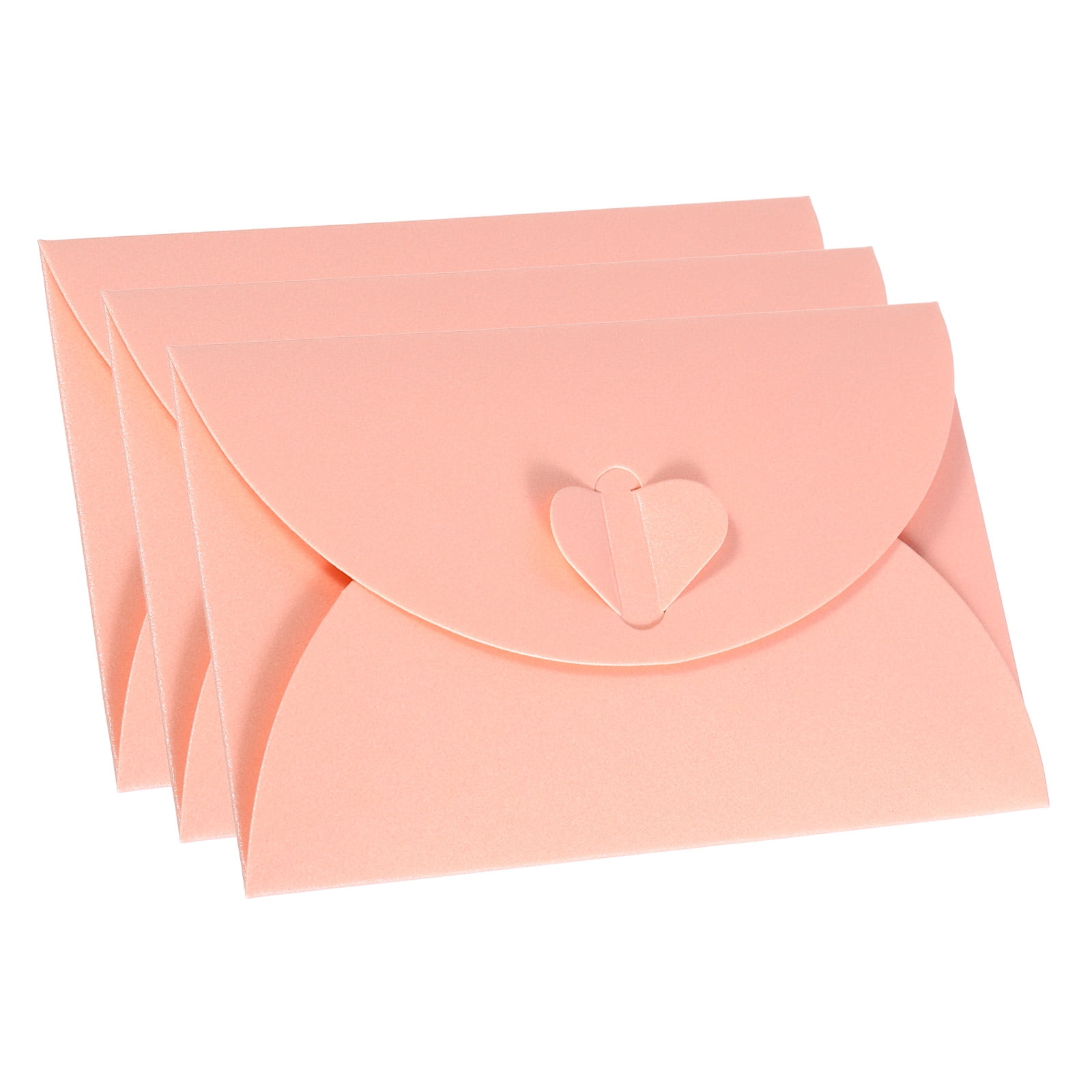 Uxcell Gift Card Envelopes Heart Shaped Clasp Mini Envelope, Pink 36 ...