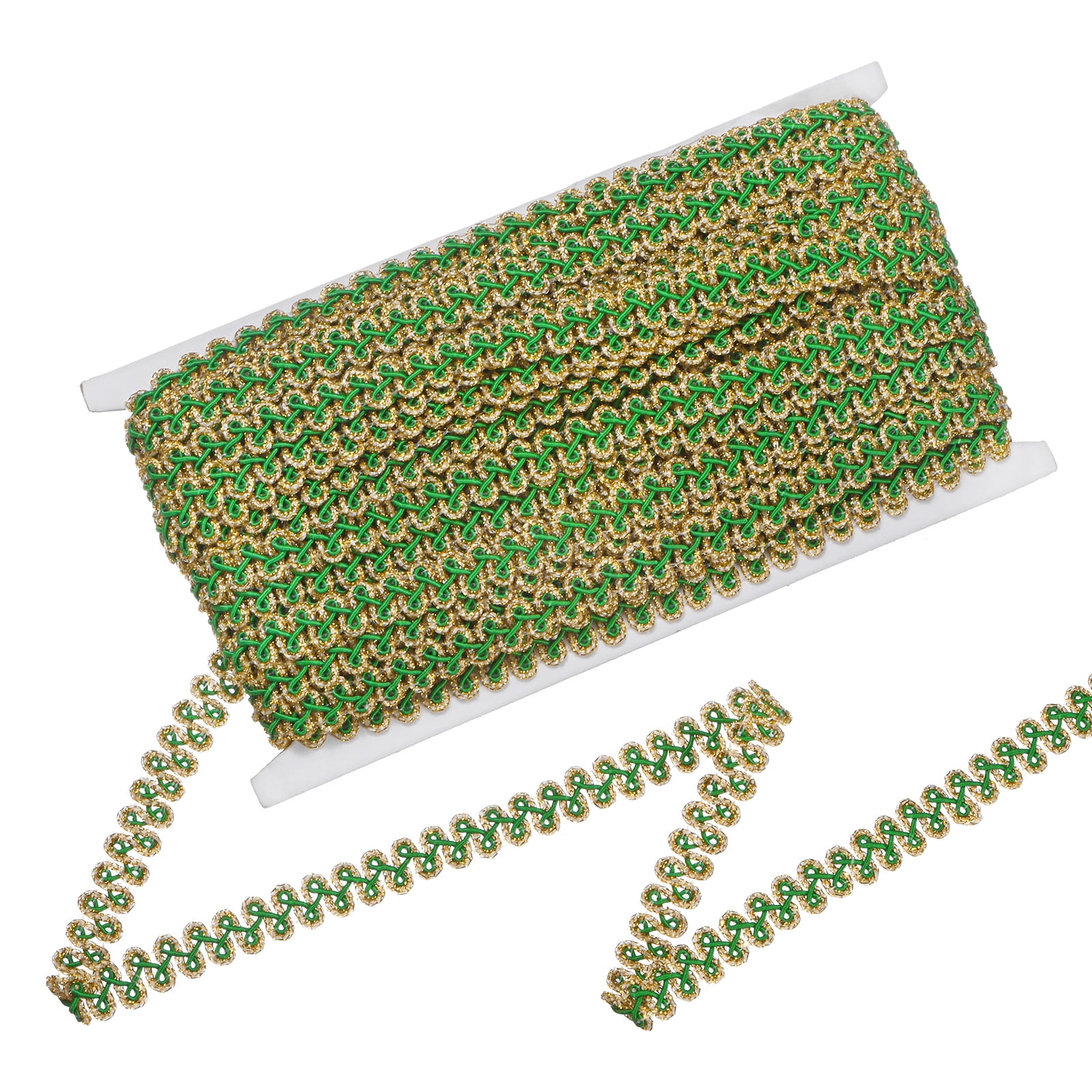 Uxcell Gimp Braid Trim, 1/2 Inch 12cm x 25 Yards Polyester Gold Edge ...