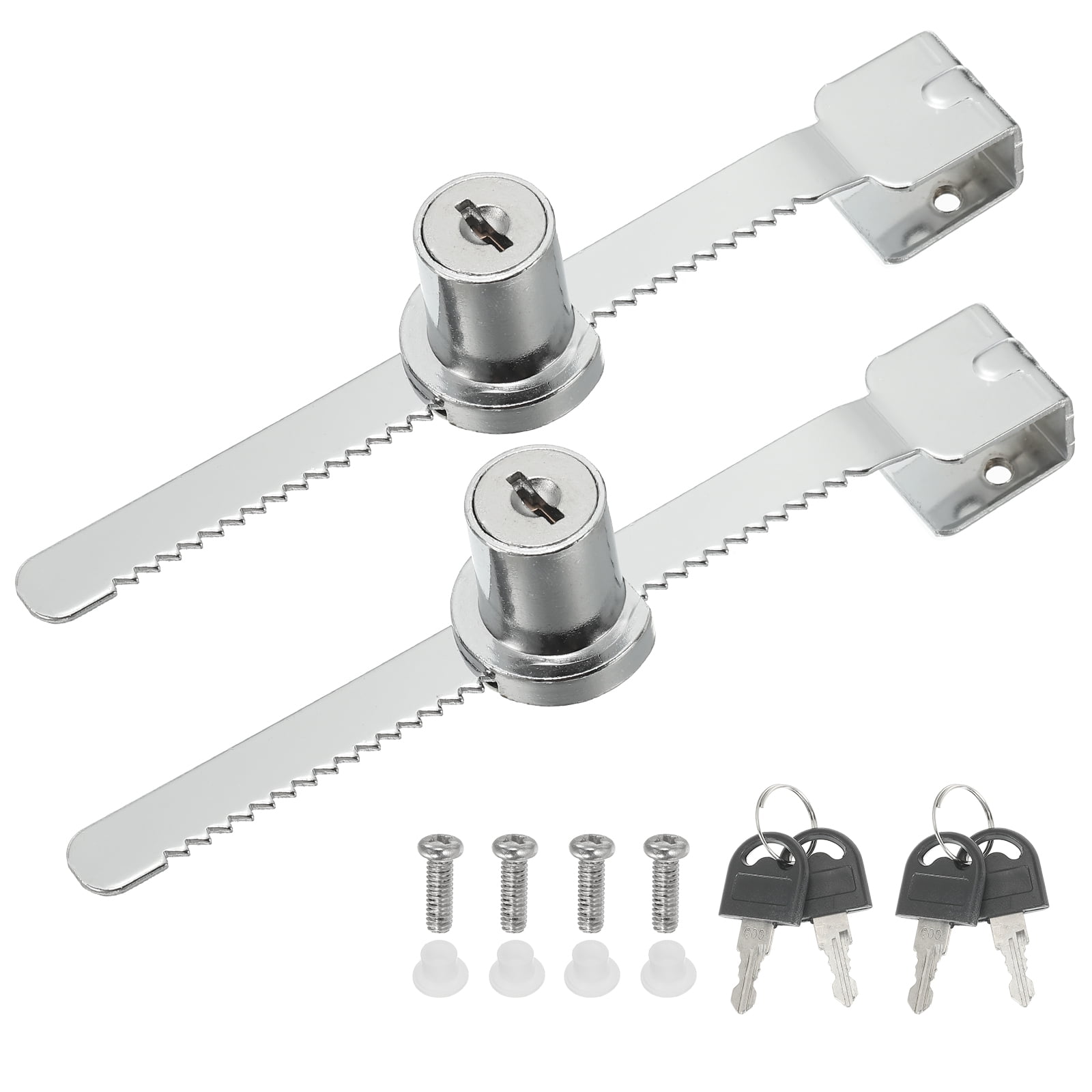 Uxcell Glass Cabinet Lock, 2Pcs Keyed Different Zinc Alloy Single Swing ...