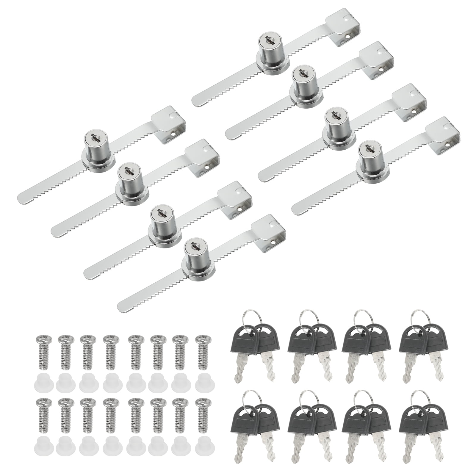 Uxcell Glass Cabinet Lock, 8Pcs Keyed Different Zinc Alloy Single Swing ...