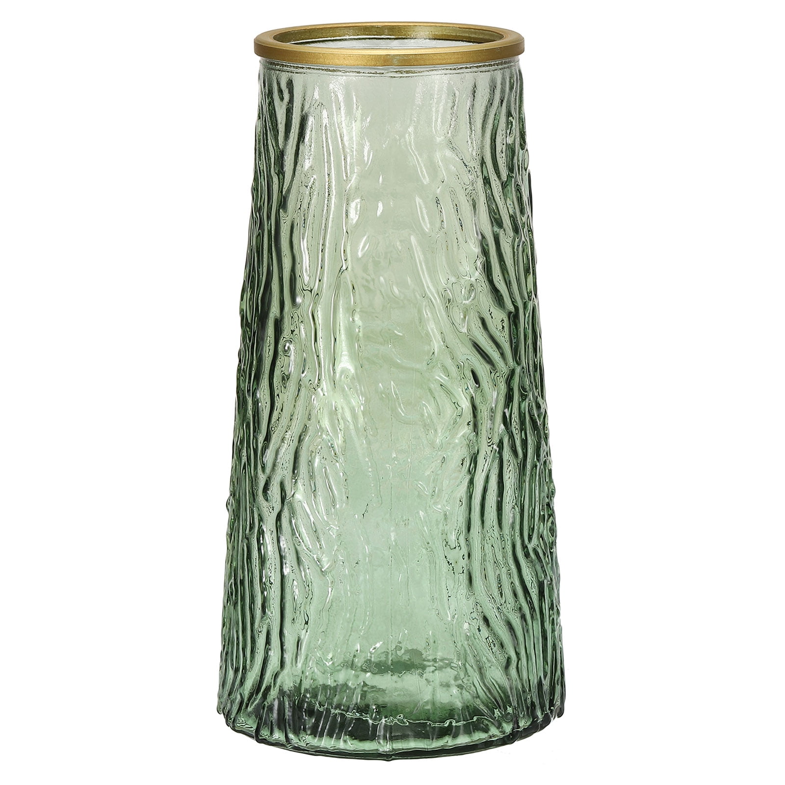 Uxcell Glass Flower Vase, Floral Vase with Gold Mouth Table ...