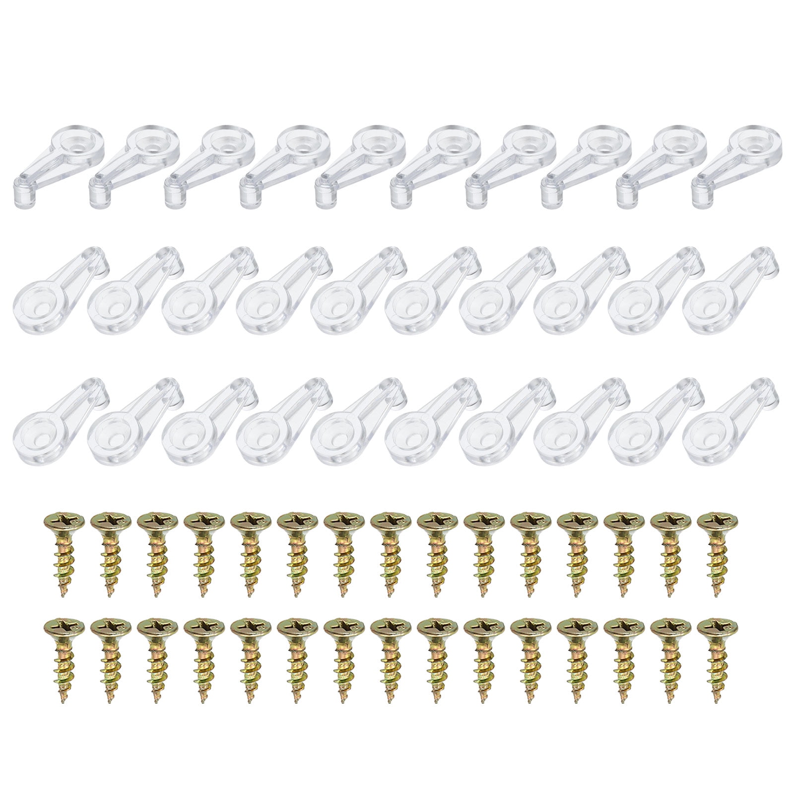 Uxcell Glass Retainer Clips, 30 Pack Cabinet Glass Clips Mirror Holder ...