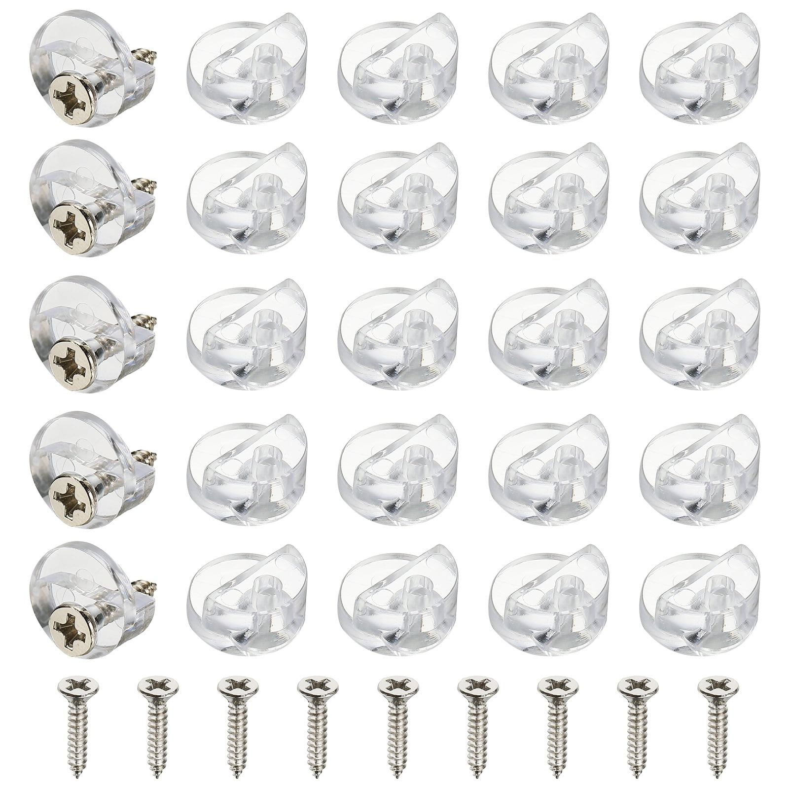 Uxcell Glass Mirror Retainer Holder Clips, 30 Pcs 5/32" (4mm) Step ...