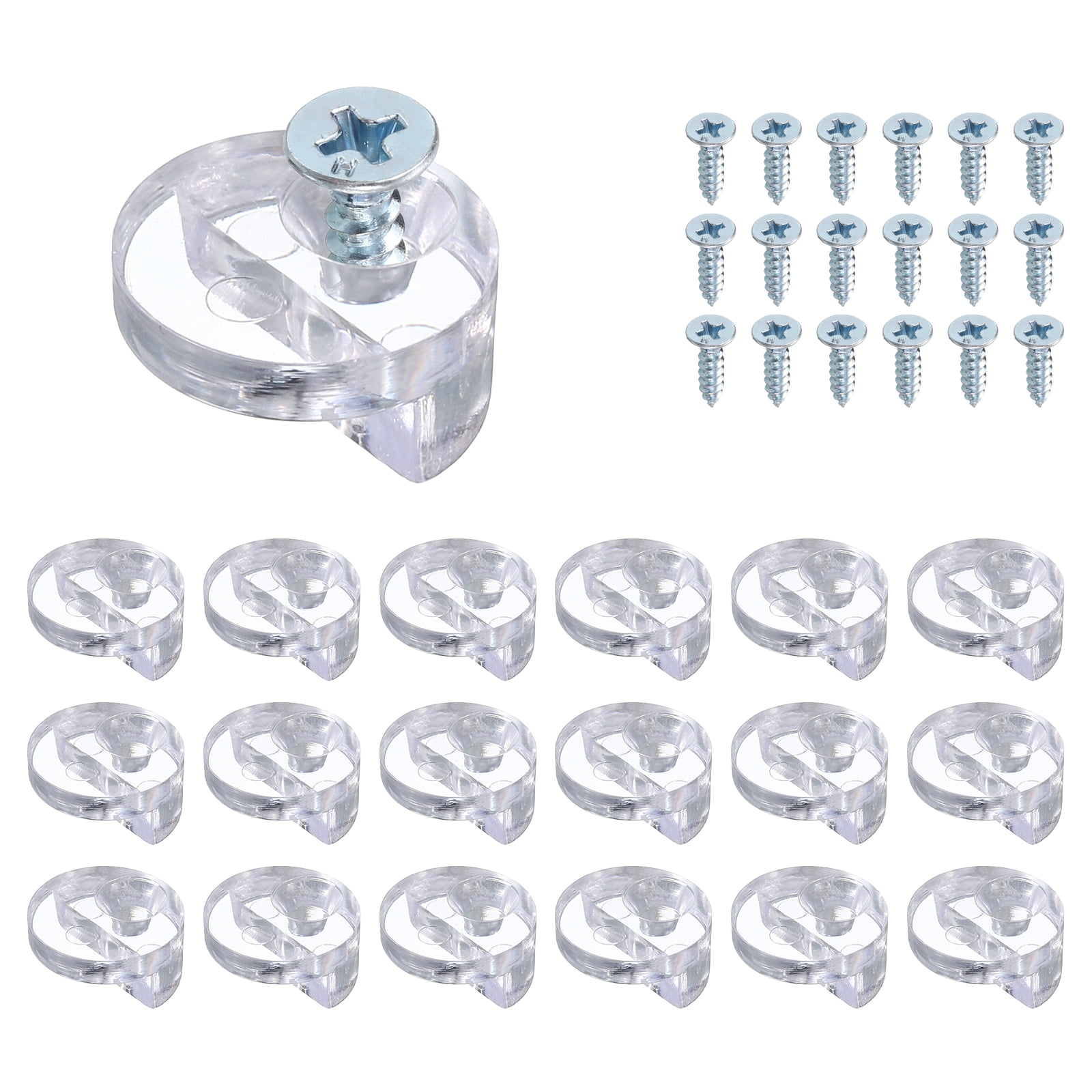 Uxcell Glass Retainer Clips Kit with Screw, 0.51 x 0.12" Glass Panel ...