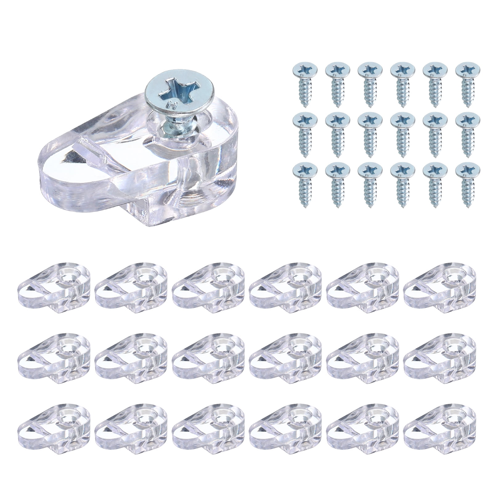 Uxcell Glass Retainer Clips Kit with Screw, 0.79 x 0.43" Glass Panel ...