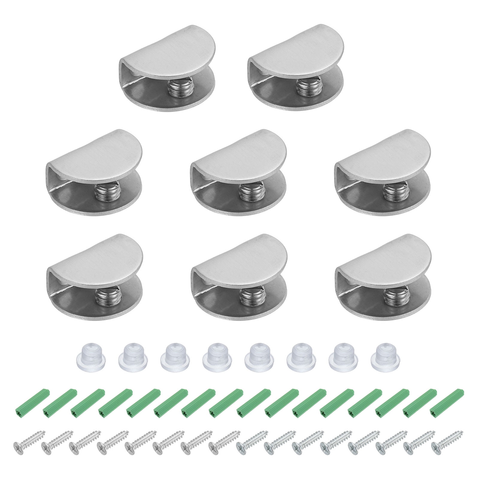 Uxcell Glass Shelf Brackets, Stainless Steel Clamps Clip Holder Support ...