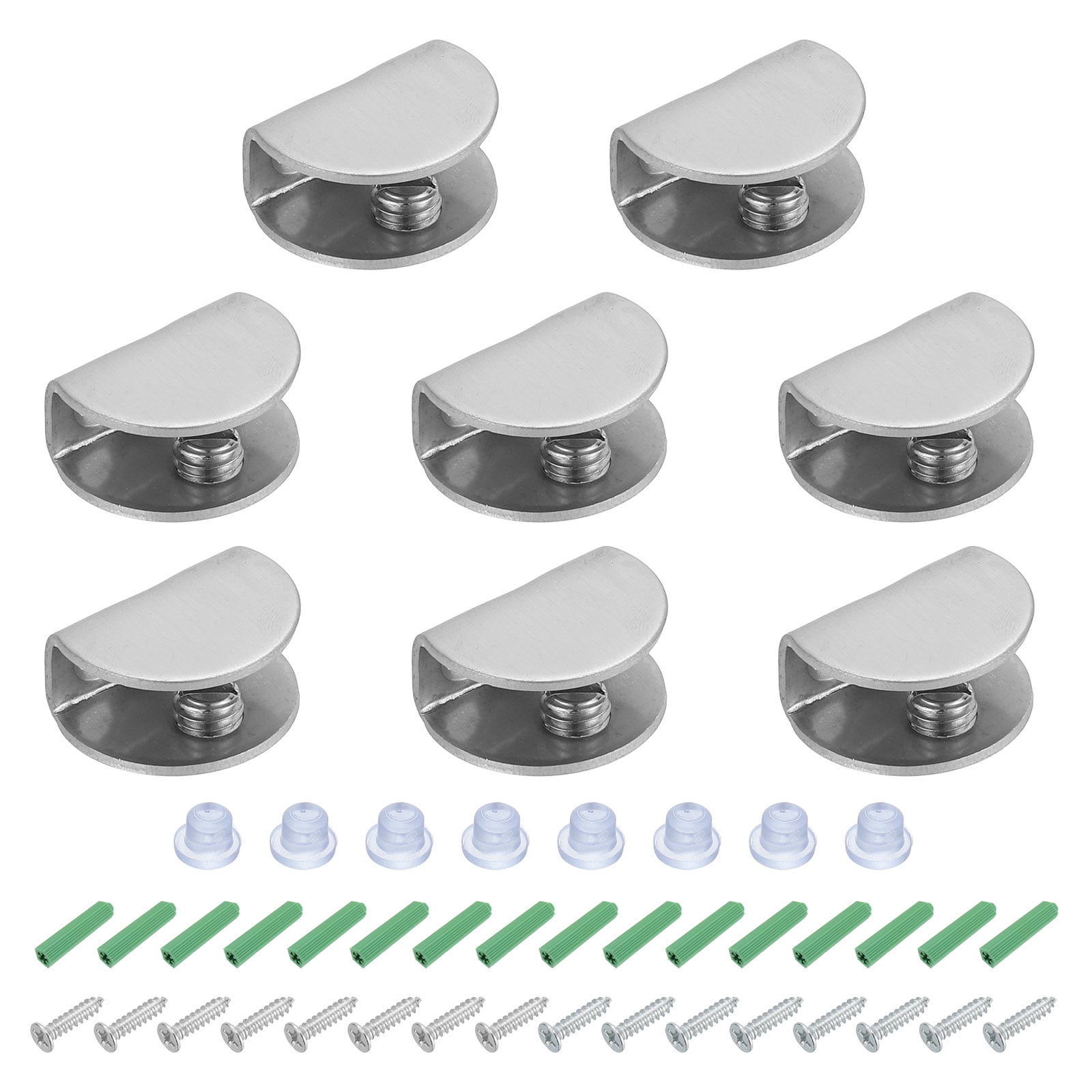Uxcell Glass Shelf Brackets, Stainless Steel Clamps Clip Holder Support ...