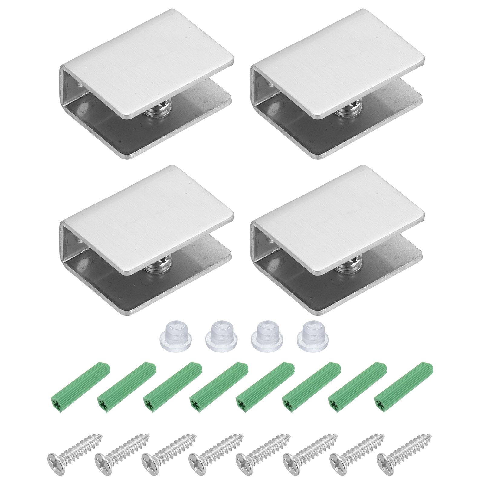 Uxcell Glass Shelf Brackets, Stainless Steel Clamps Clip Holder with ...