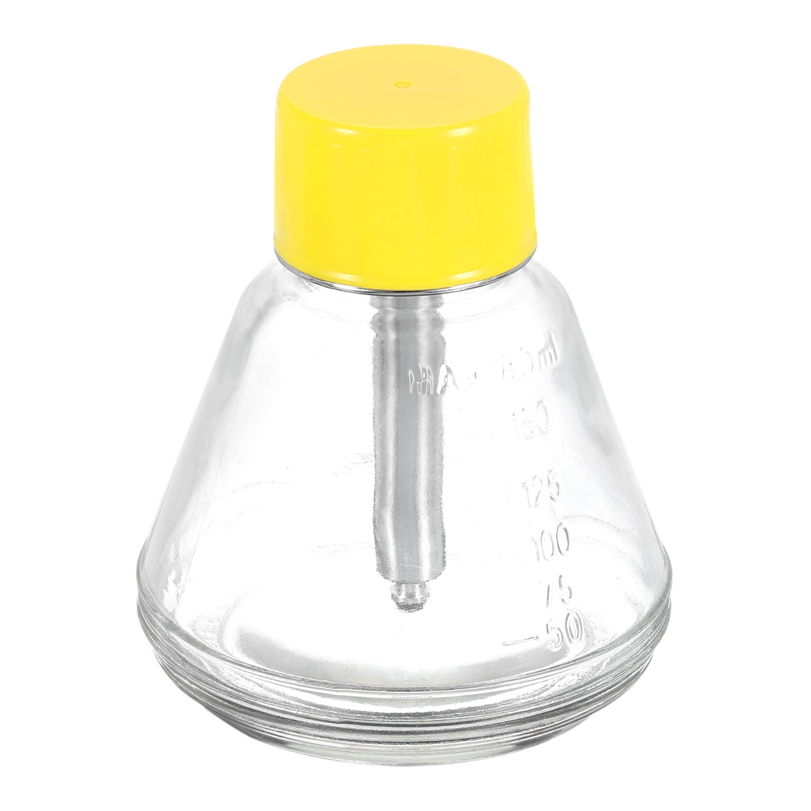 Uxcell Glass Solvent Alcohol Dispensers 180ml Conical Push Down Liquid Bottle Plastic Lid ...