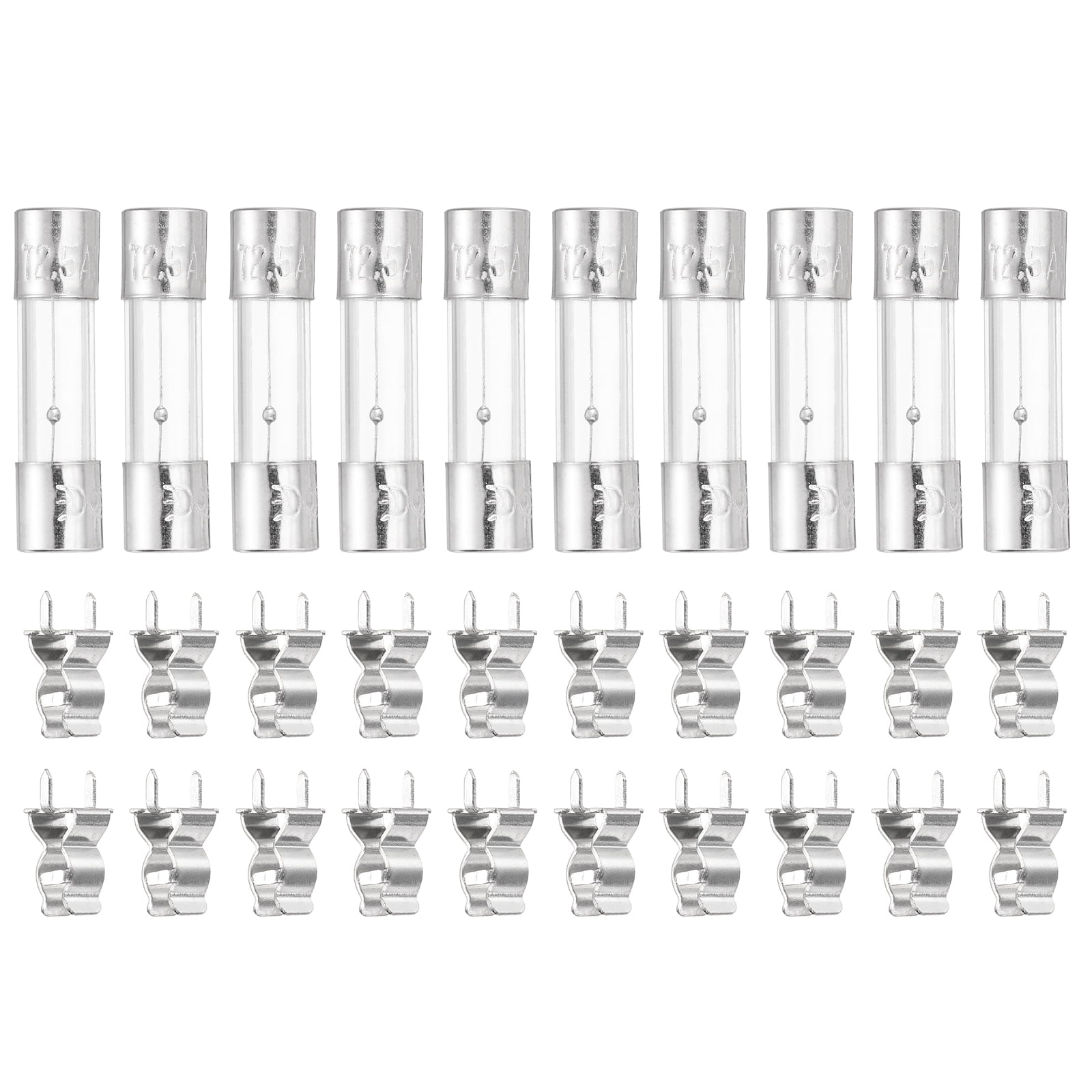 Uxcell Glass Tube Fuses, 5x20mm 2.5A 250V Slow Fast Blow Glass ...
