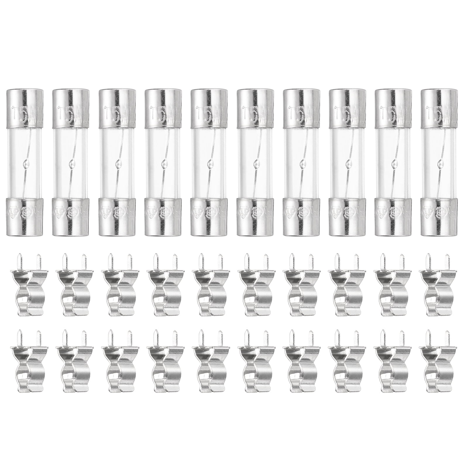 Uxcell Glass Tube Fuses, 5x20mm 5A 250V Slow Fast Blow Glass Cartridge ...