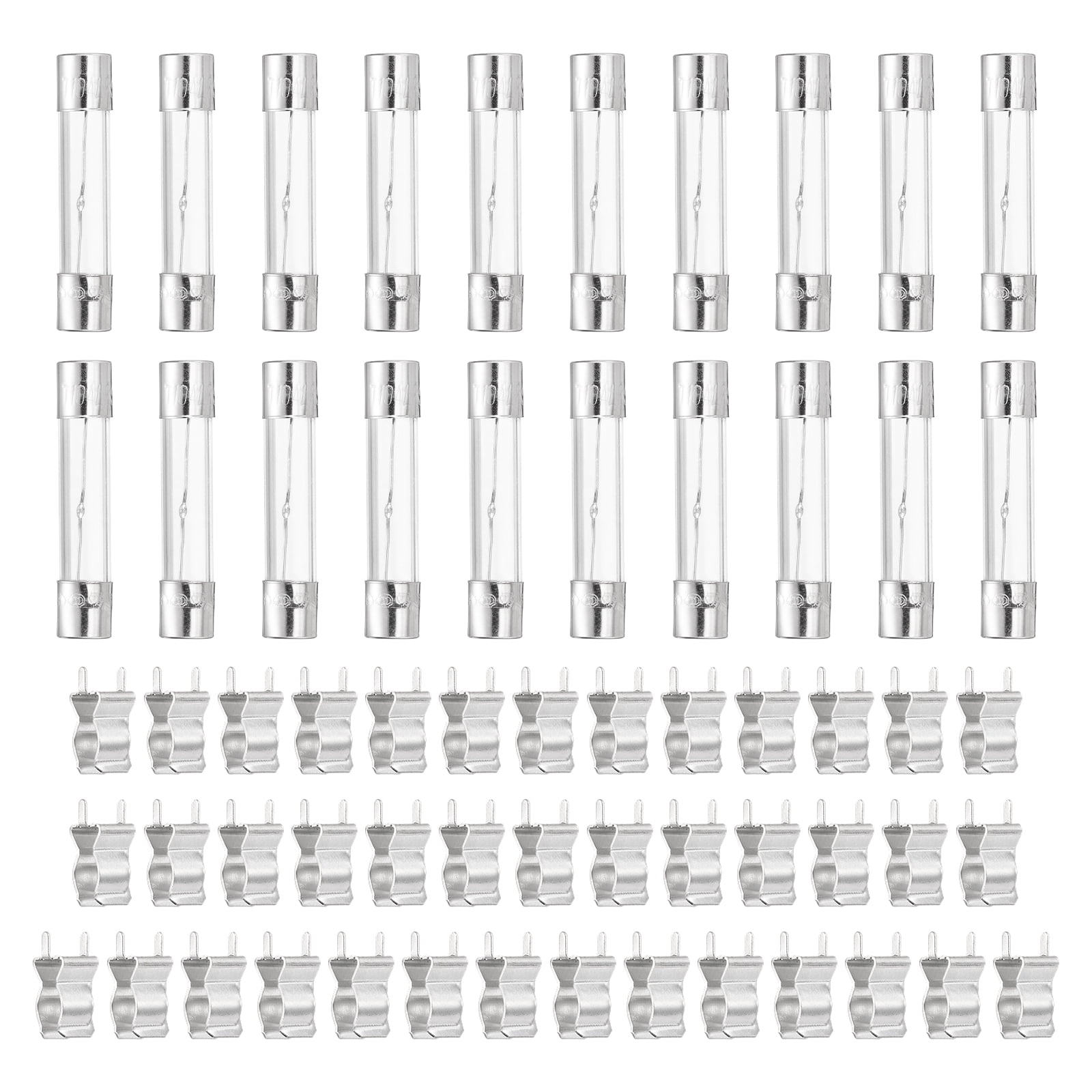 Uxcell Glass Tube Fuses, 6x30mm 10A 250V Slow Fast Blow Glass Cartridge ...
