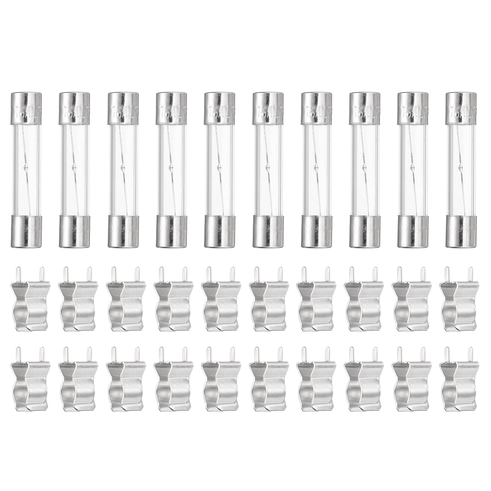 Uxcell Glass Tube Fuses, 6x30mm 6A 250V Slow Fast Blow Glass Cartridge ...