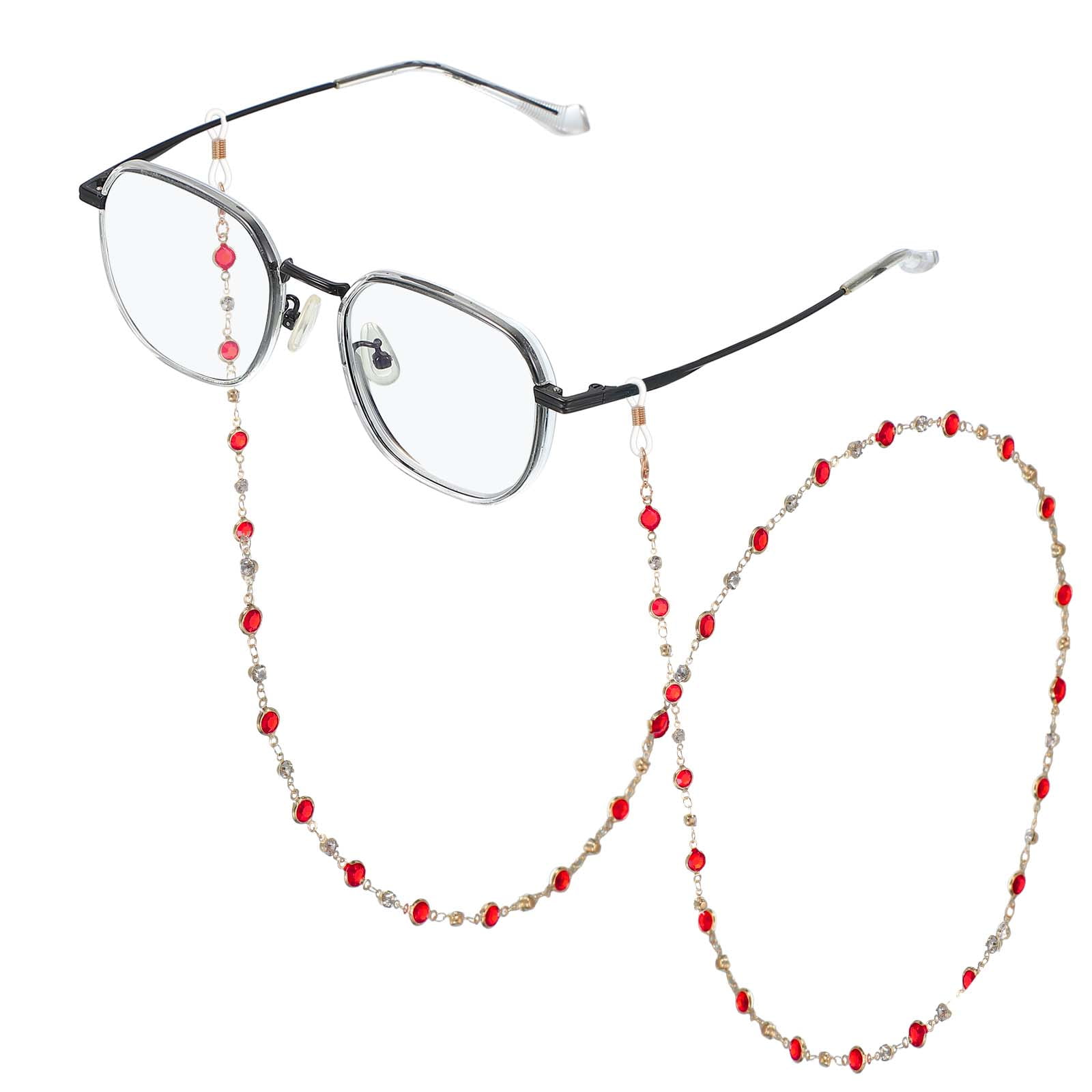 Uxcell Glasses Chain for Women, Eyeglasses Chain with Lanyard Crystal ...