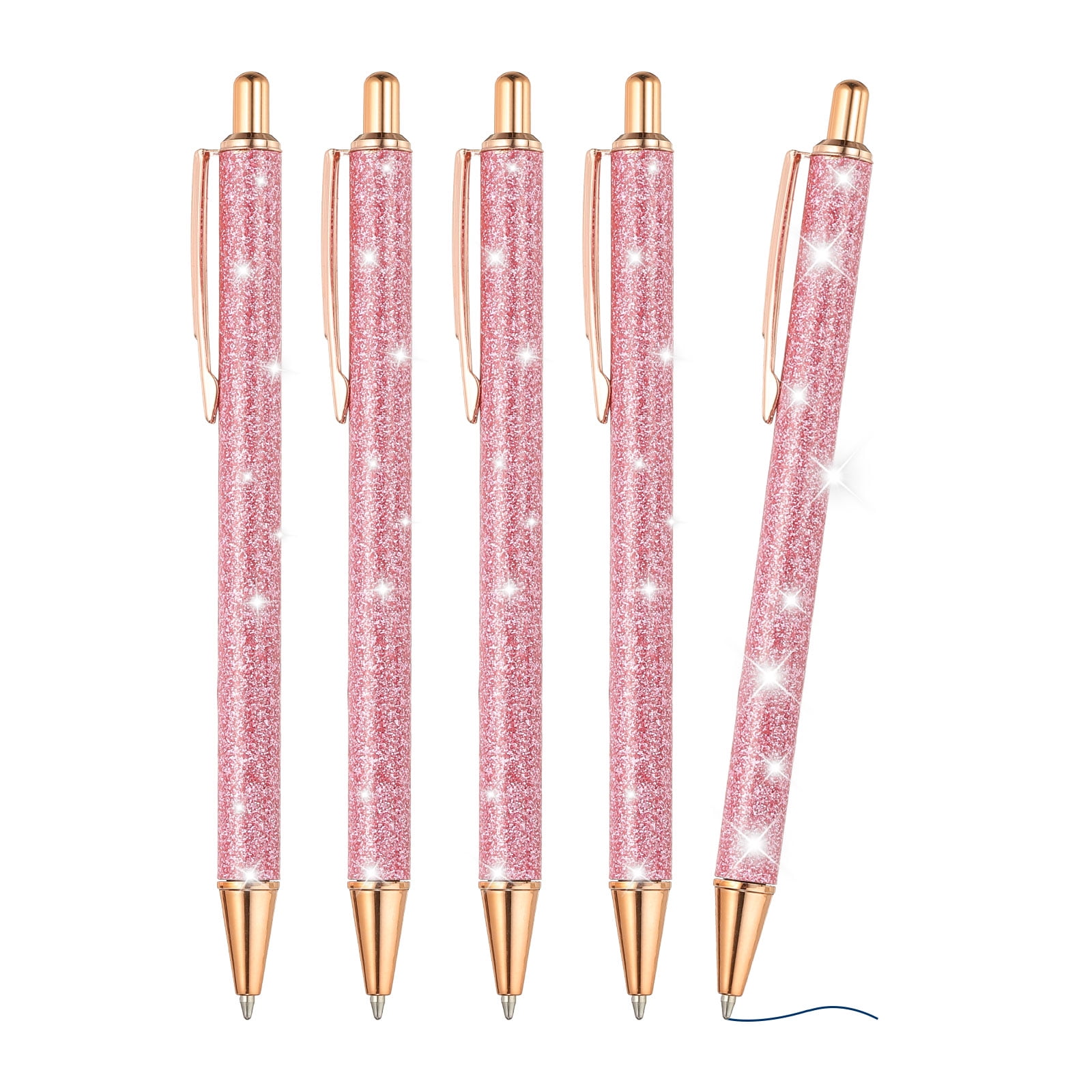 Uxcell Glitter Ballpoint Pen, Sparkly Fancy Glitter Pen Retractable Press Metal Journaling ...