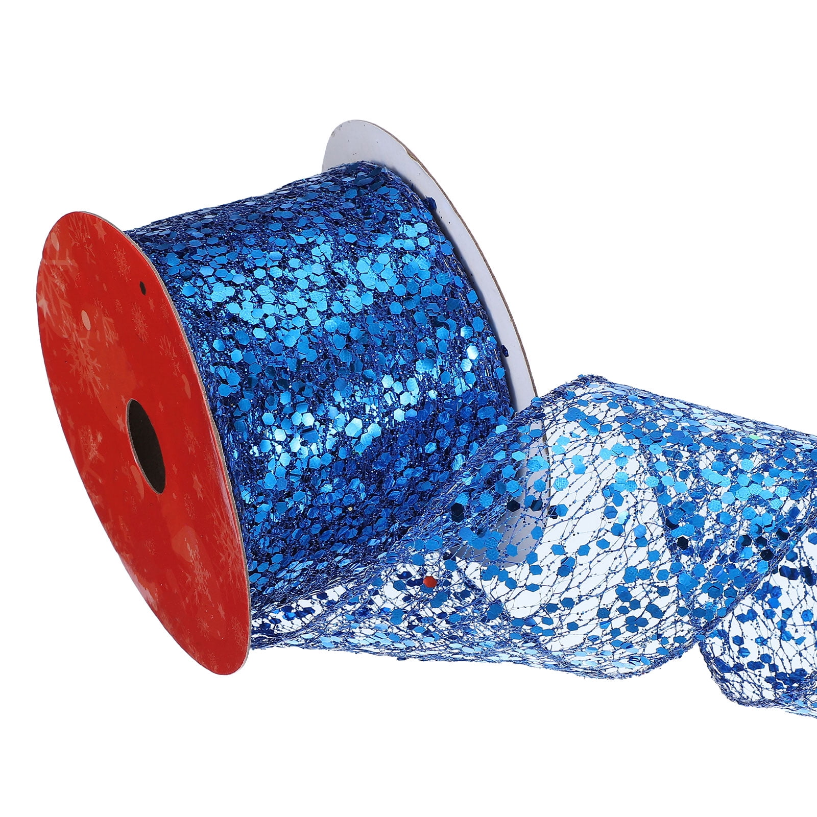 Uxcell Glitter Mesh Wired Ribbon, Webbed Sequin Diamond Mesh Wire ...