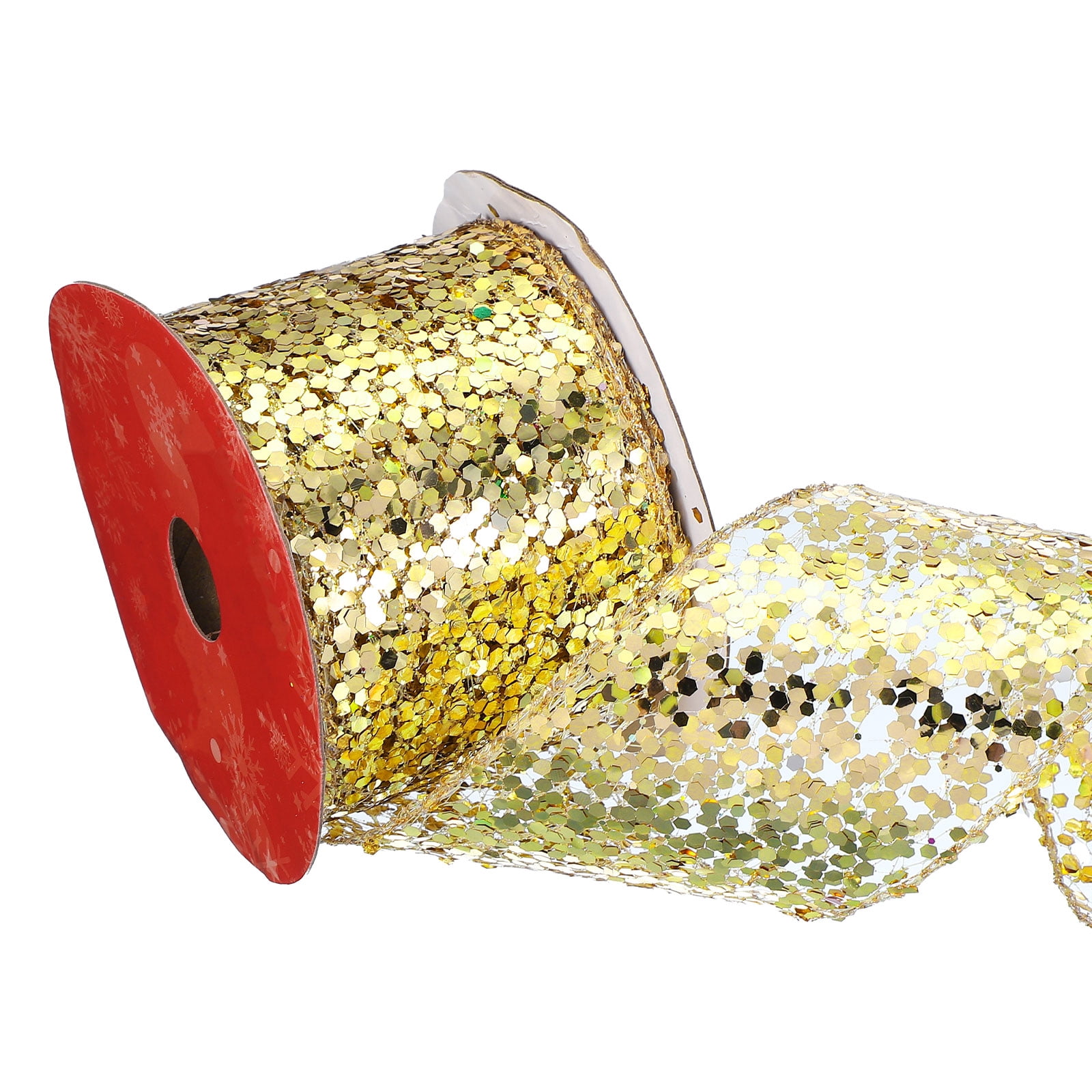Uxcell Glitter Mesh Wired Ribbon, Webbed Sequin Diamond Mesh Wire ...