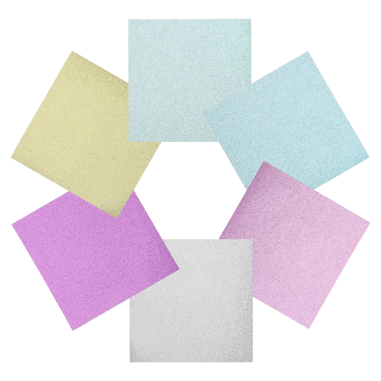 Uxcell Glitter Origami Paper 72 Sheets, 6"x6" 70gsm Square Sheet ...