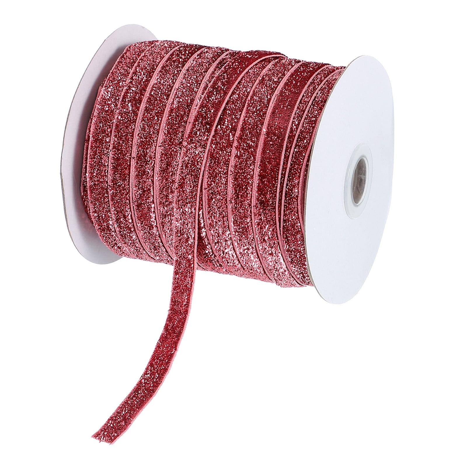 Uxcell Glitter Velvet Ribbon, Sparkly Fabric Metallic Ribbons Gift ...