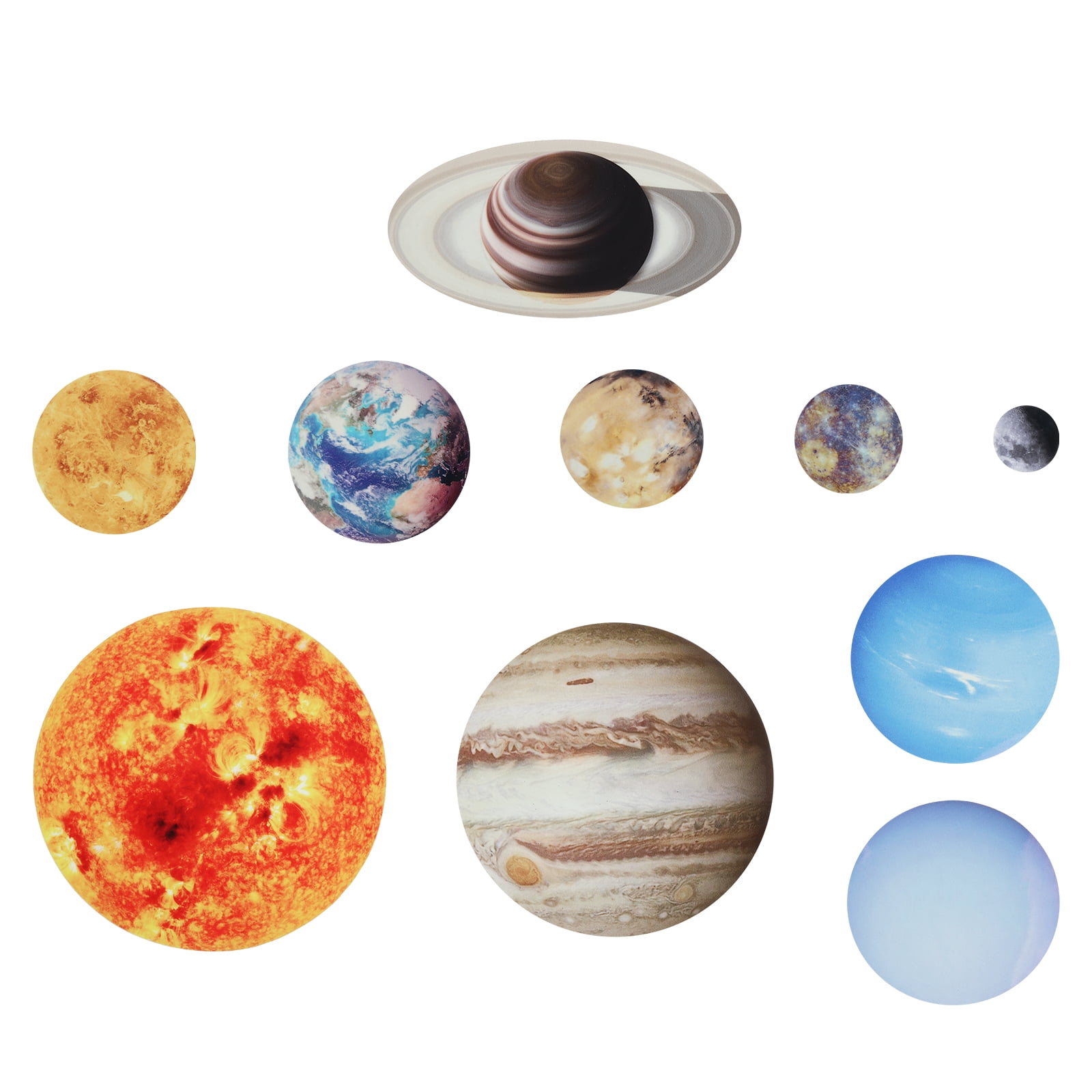 Uxcell Glow in The Dark Solar System Stickers, Sun Earth Mars Wall ...