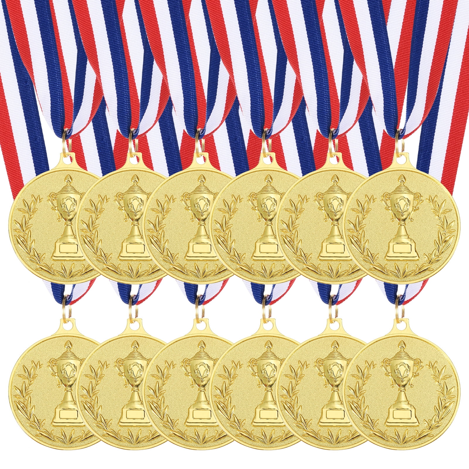 Uxcell Gold Award Medals, Winner Medals with Neck Ribbon Trophy Style ...