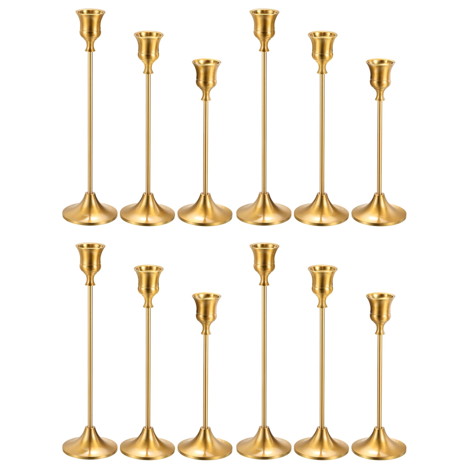 Uxcell Gold Candlestick Holder Candle Stick Long Holder Fits Taper ...