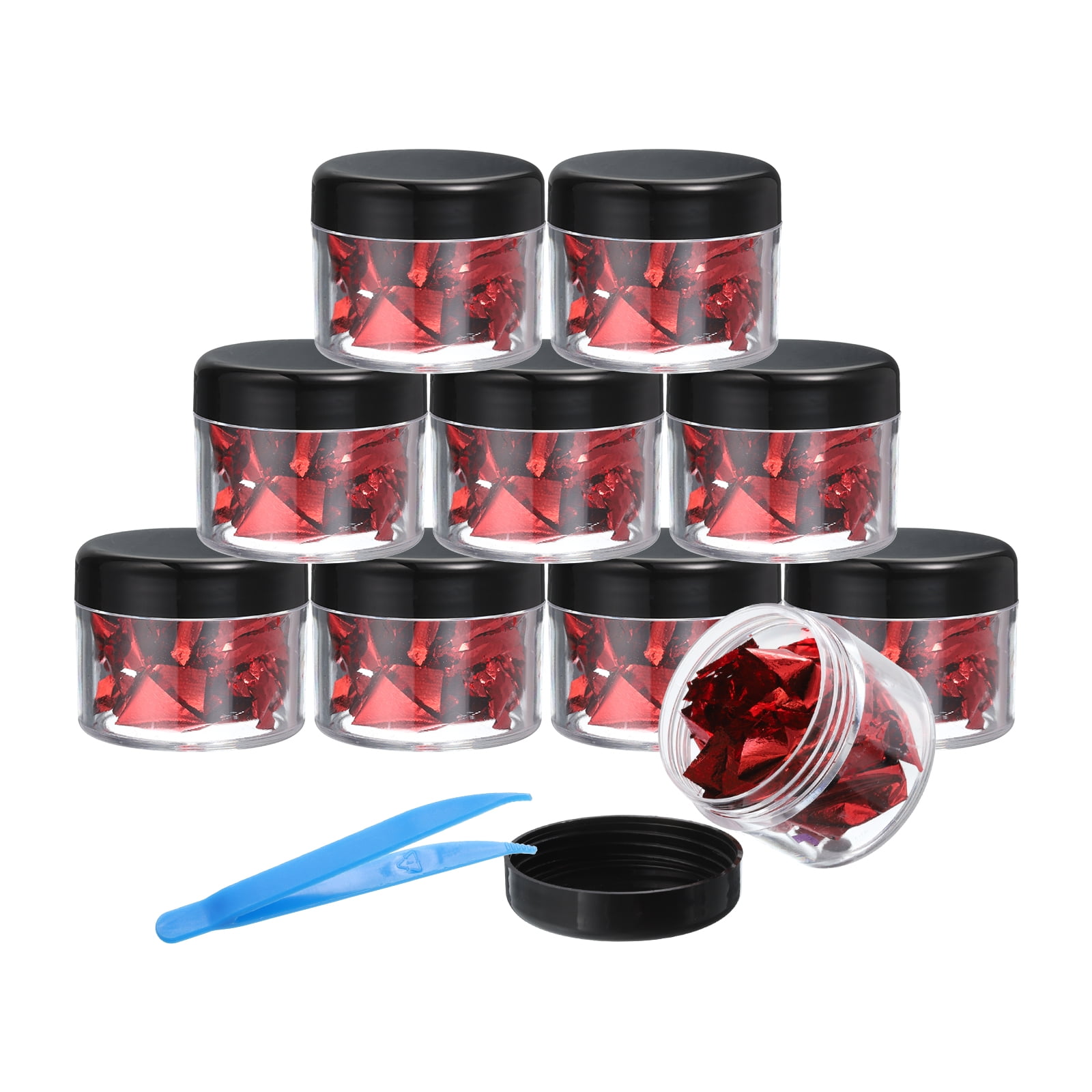 Uxcell Gold Foil Flakes, Foil Metallic Nail Flakes with Tweezers, Dark ...