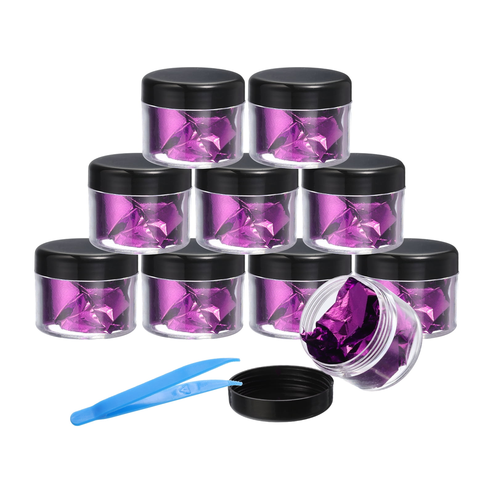 Uxcell Gold Foil Flakes, Foil Metallic Nail Flakes with Tweezers ...