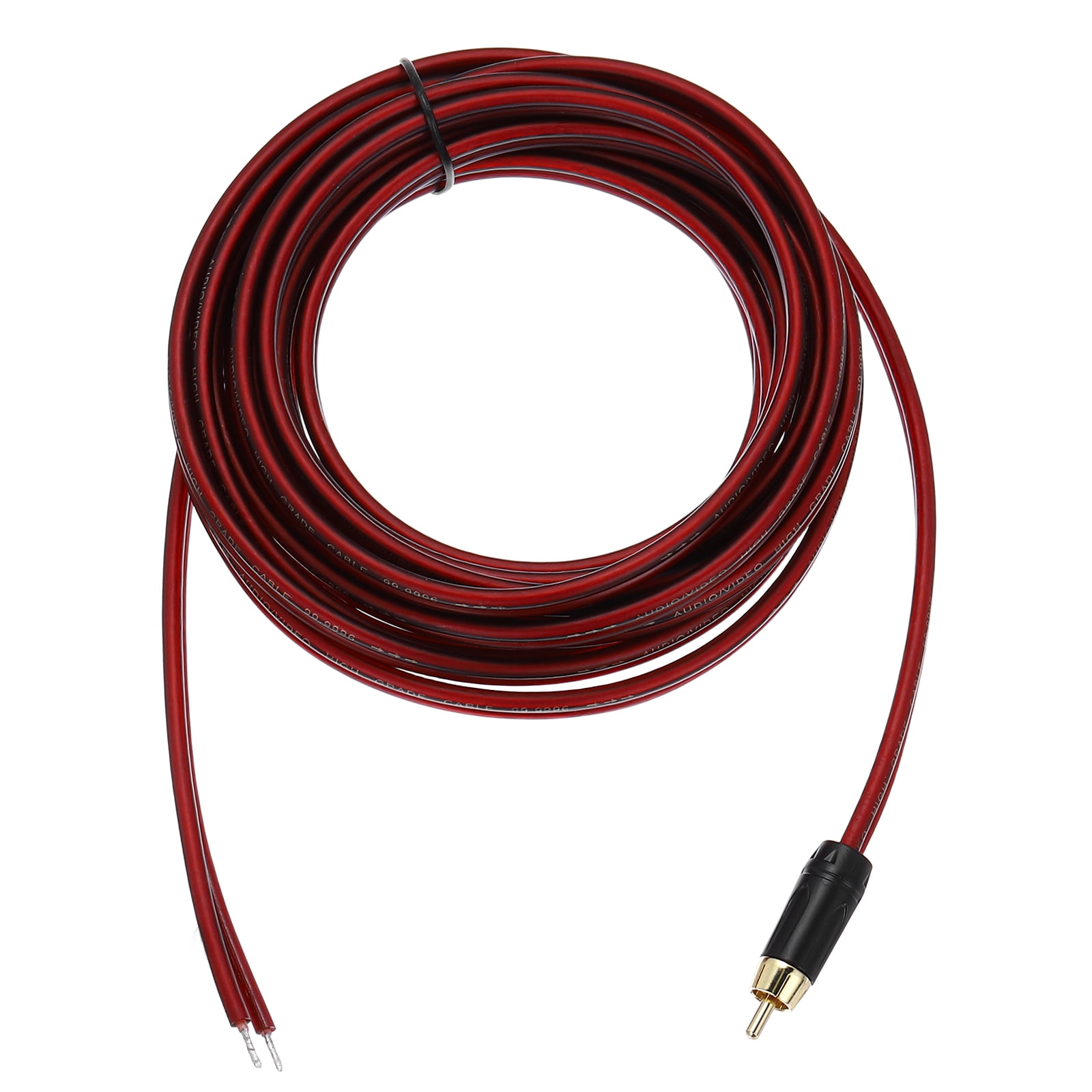 Uxcell Gold Plated RCA Cable, 16.4ft (5 Meter) RCA to Bare Wire Open ...