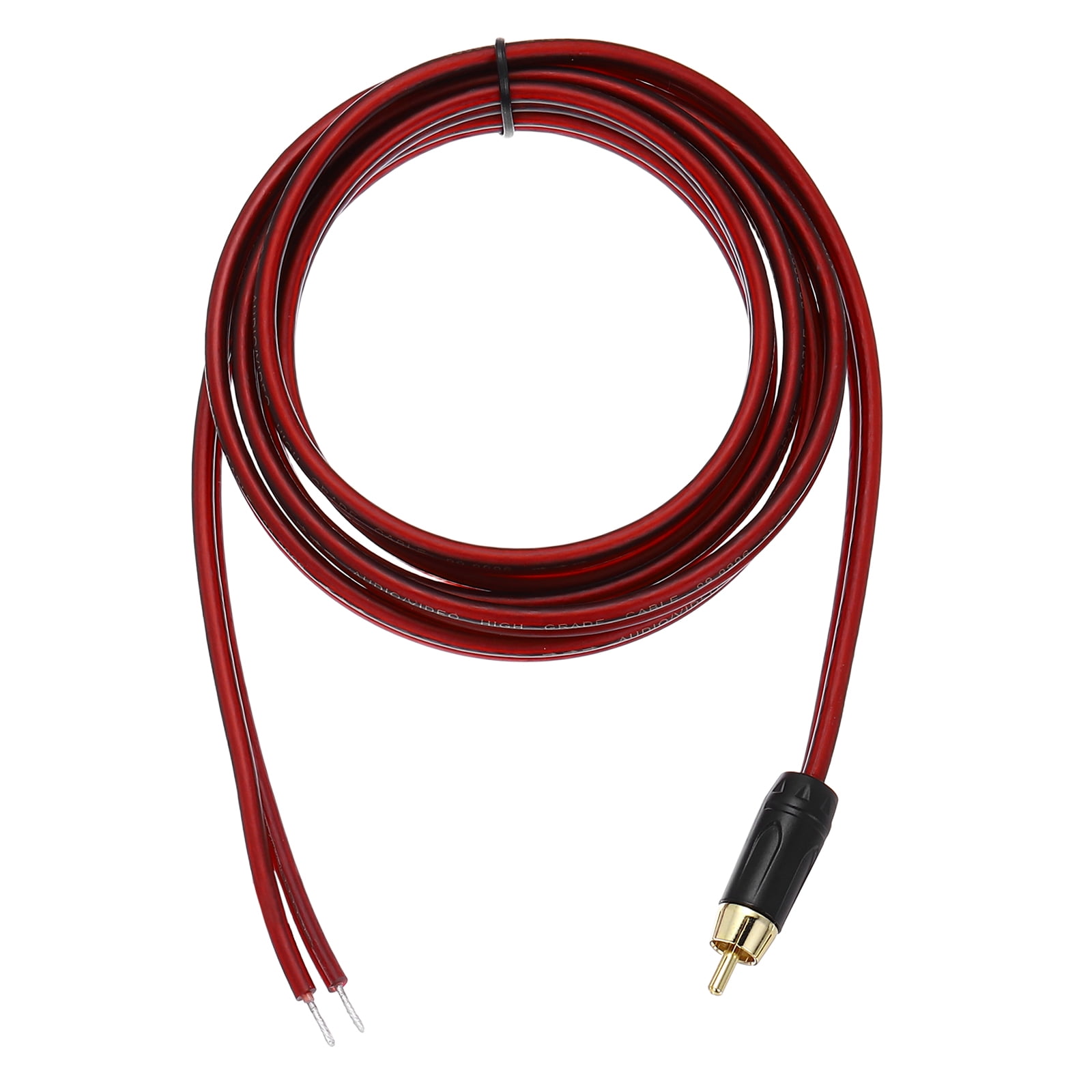 Uxcell Gold Plated RCA Cable, 6.6ft (2 Meter) RCA to Bare Wire Open End ...