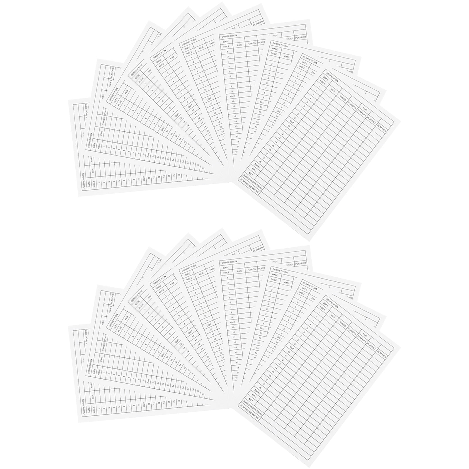 Uxcell Golf Score Sheet, 20 Sheets 6 x 3.9 Inch Record Score Keeper ...