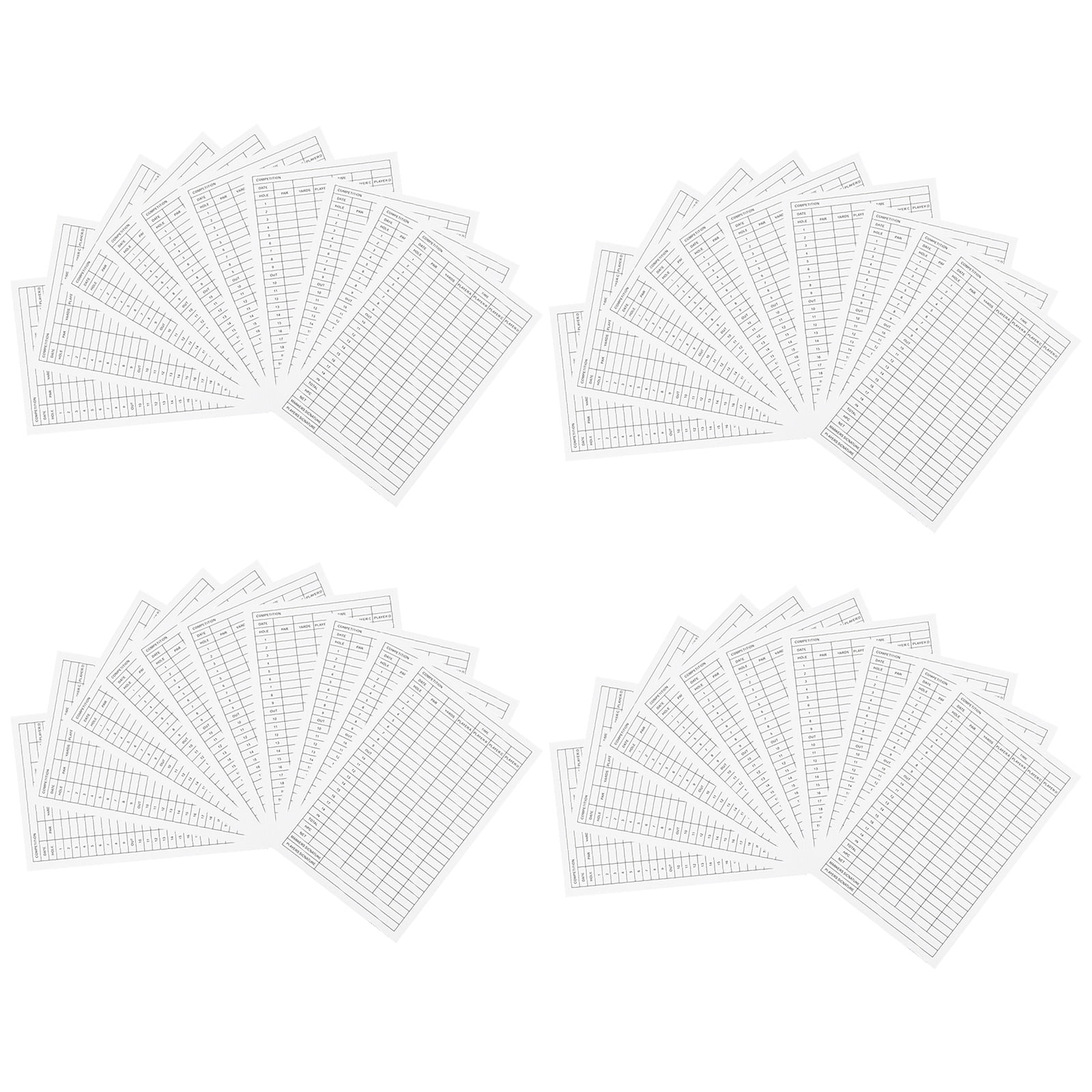 Uxcell Golf Score Sheet, 40 Sheets 6 x 3.9 Inch Record Score Keeper ...
