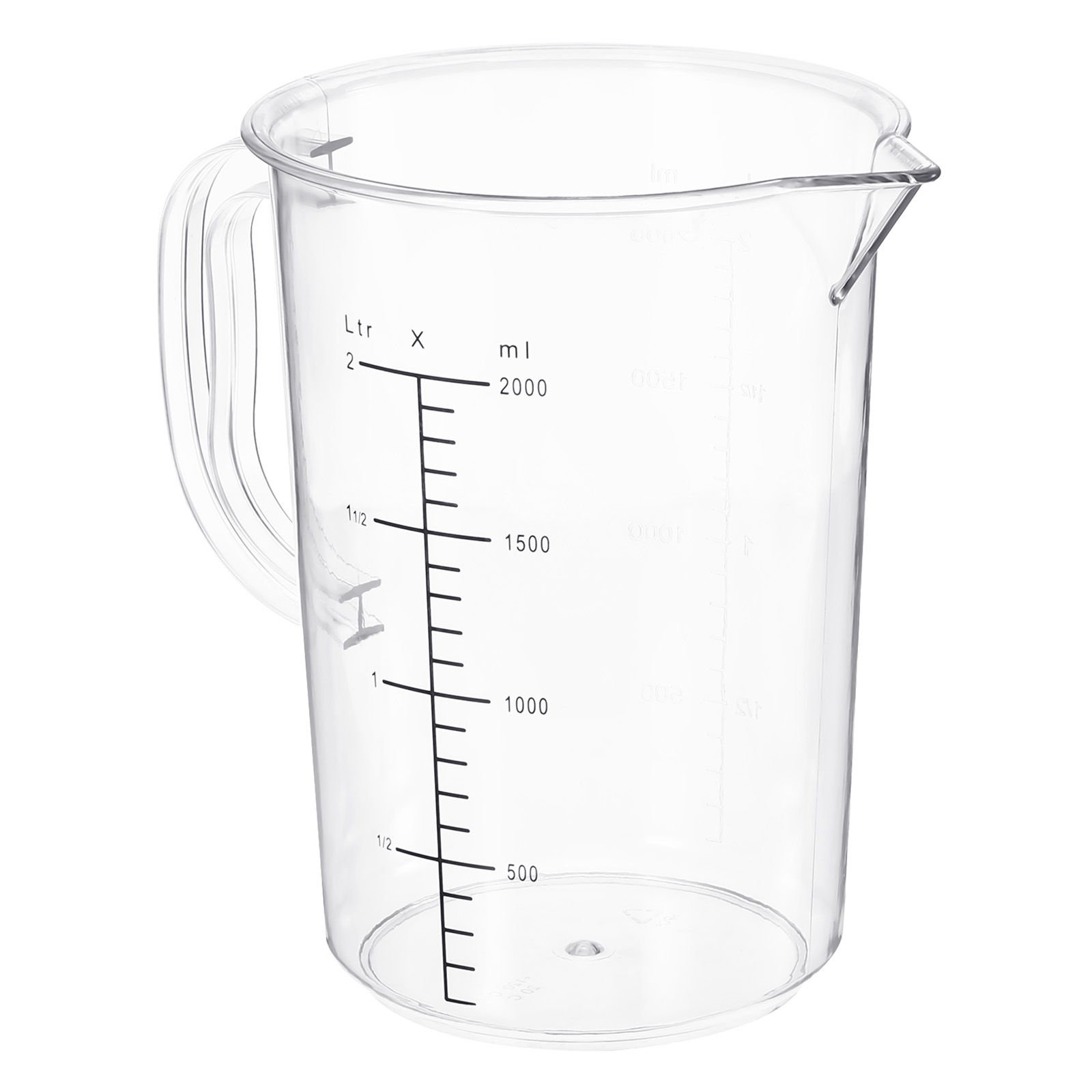 Uxcell Graduated Beaker, 2000ml PC Plastic Liquid Measuring Cup Double Sided Graduations with ...