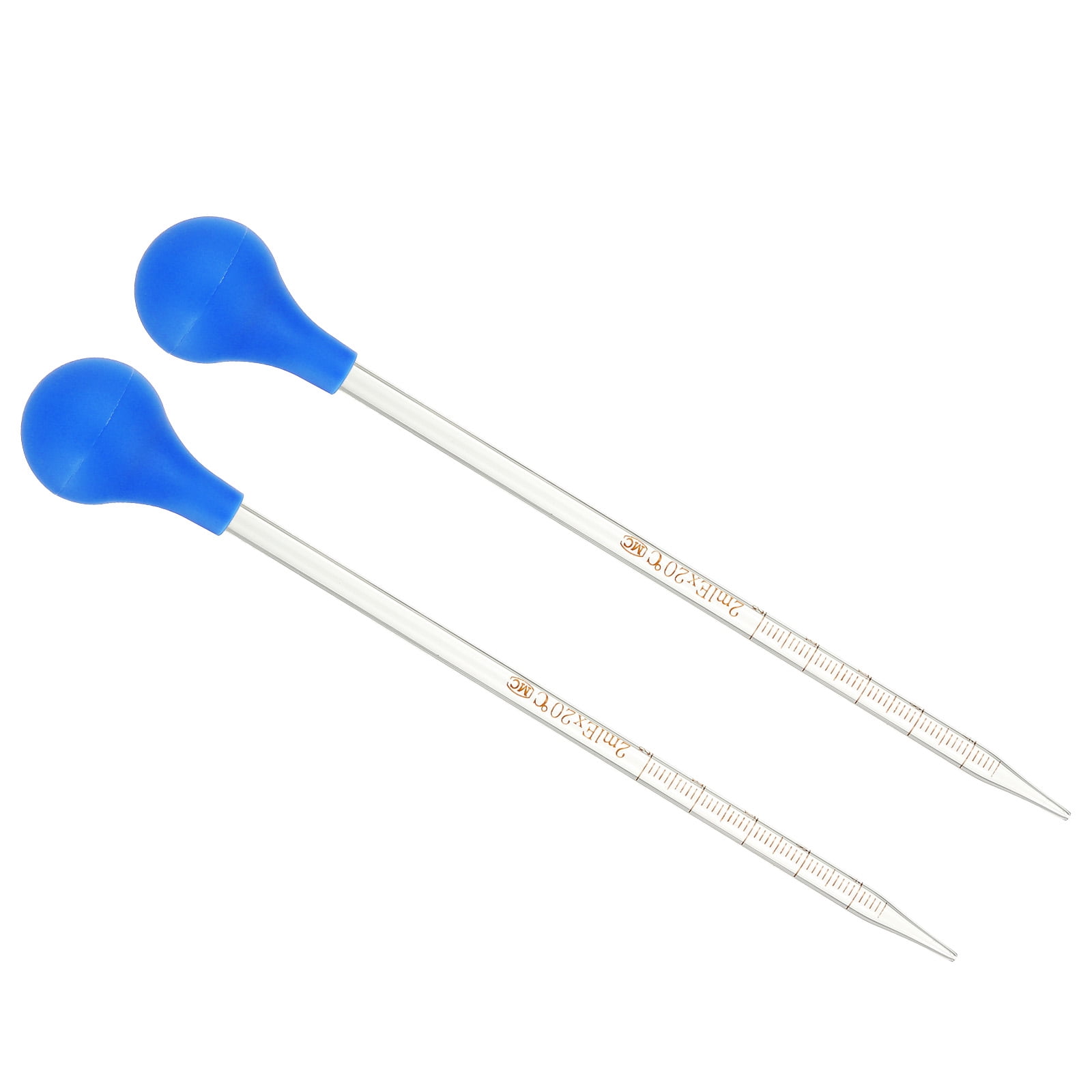Uxcell Graduated Dropper Pipettes Kit, 2pcs 2ml Borosilicate Glass ...
