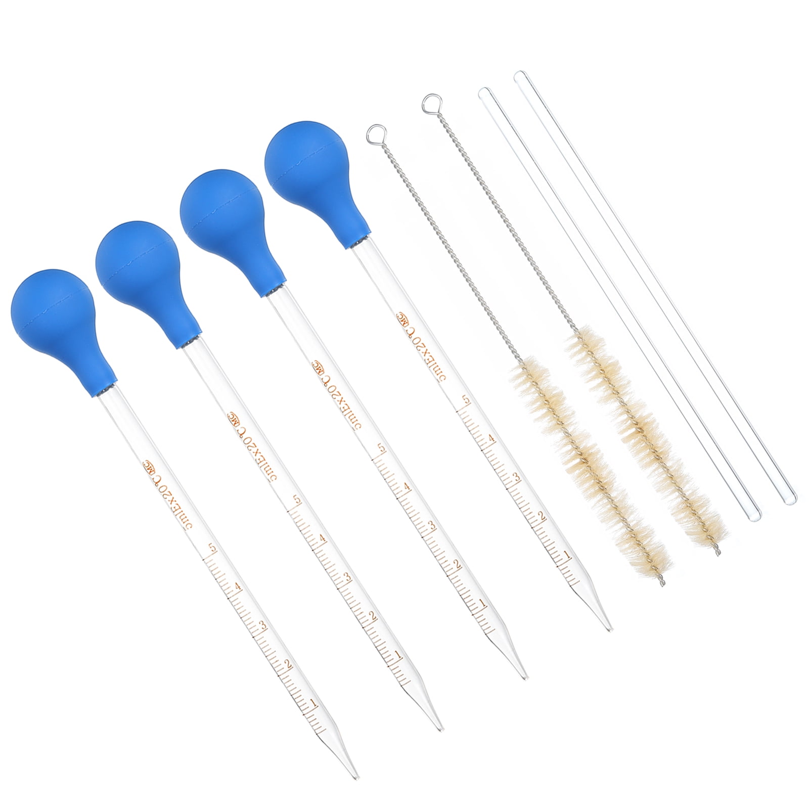 Uxcell Graduated Dropper Pipettes Kit, 4 Pack 5ml Glass Pipette with ...