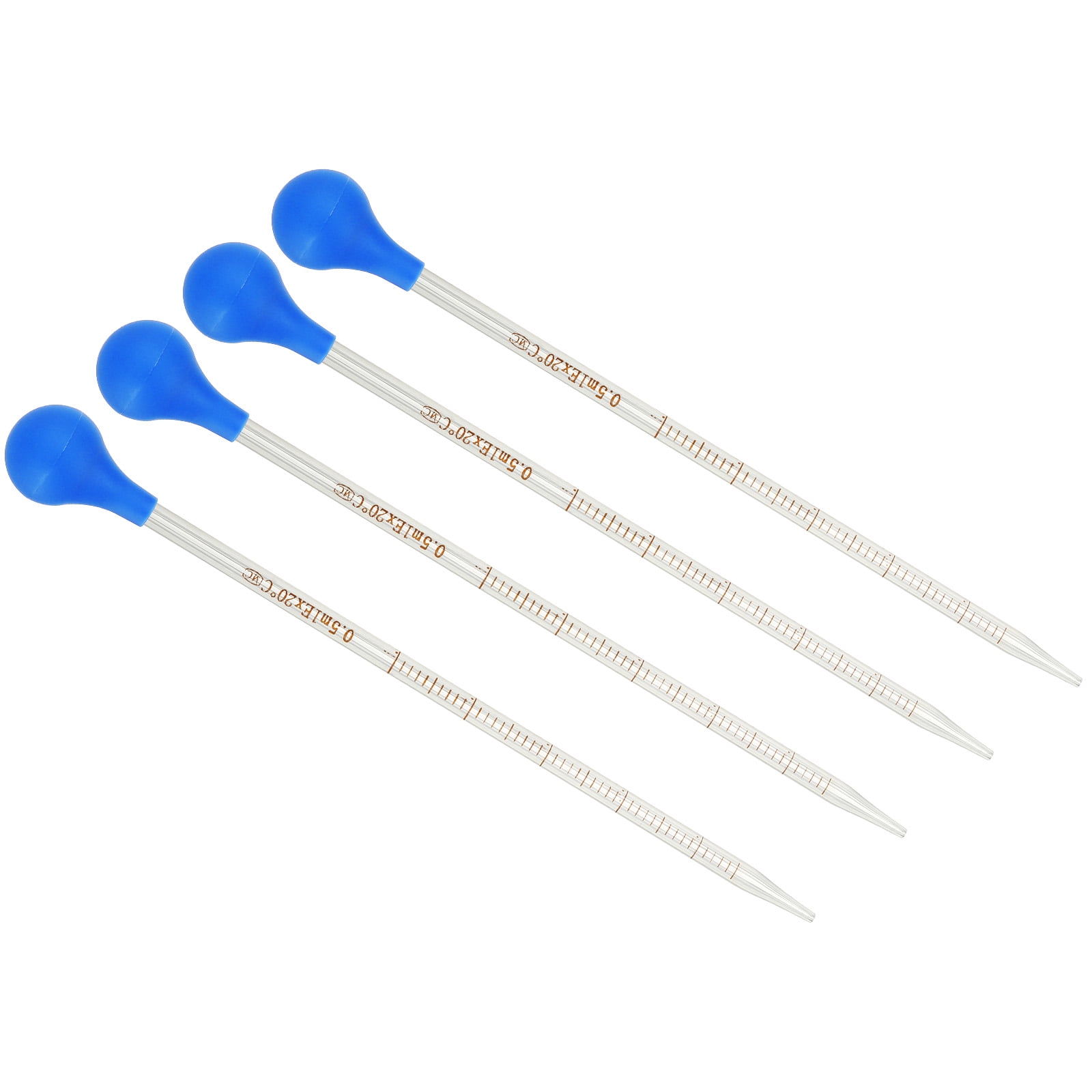 Uxcell Graduated Dropper Pipettes Kit, 4pcs 0.5ml Borosilicate Glass ...