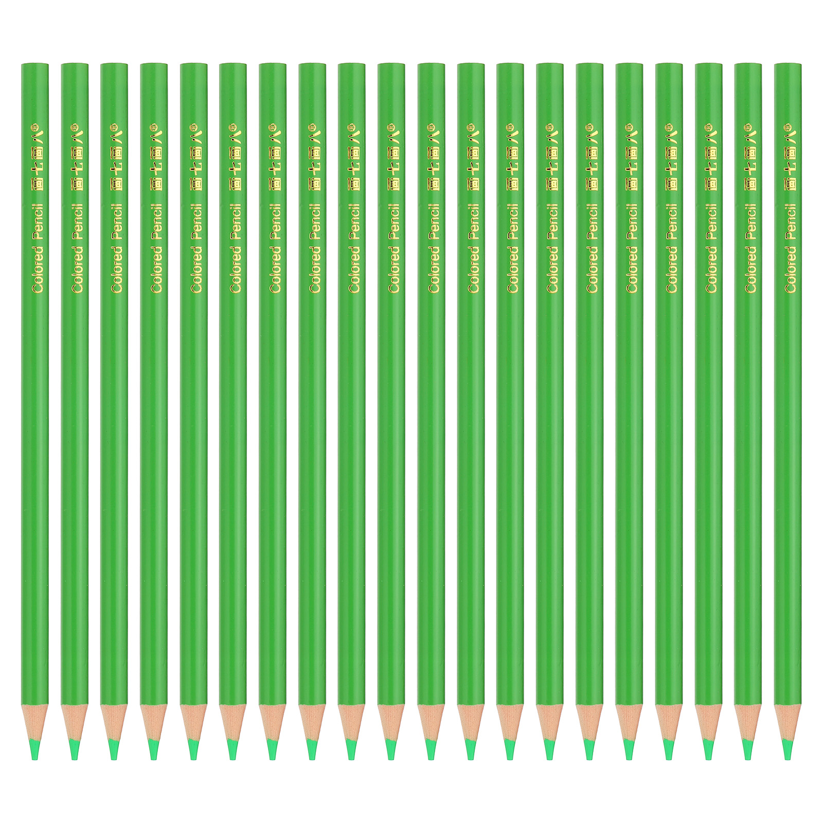 Uxcell Grass Green Colored Pencils Set, 20 Pcs Oil Color Pencils Wooden ...