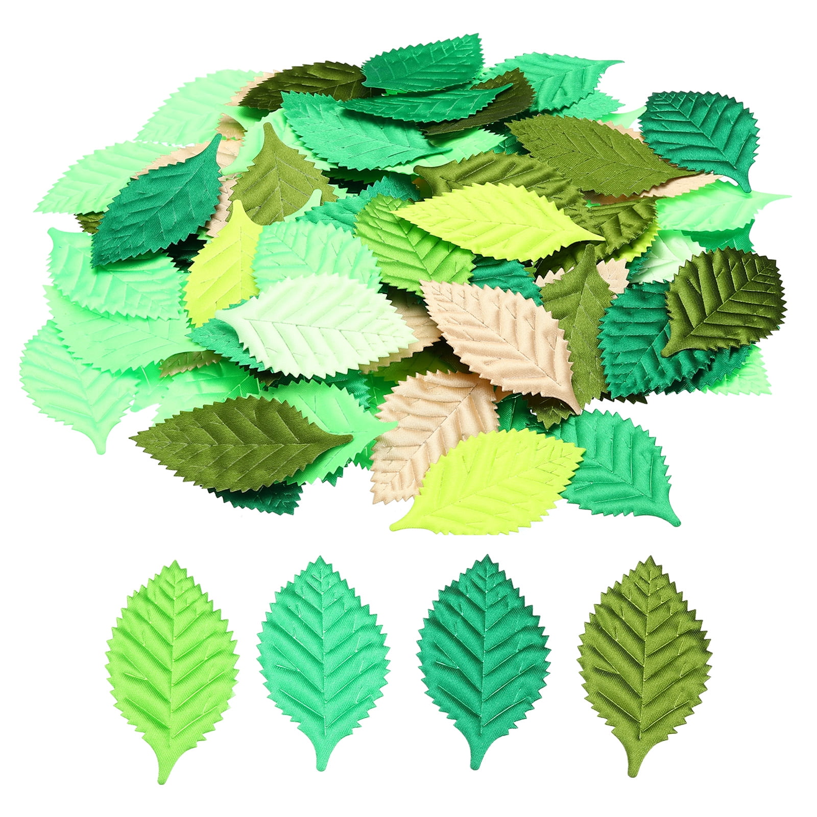 Uxcell 2.4 x 1.4 inch Green Artificial Leaves 300 Pack Fake Leaves ...