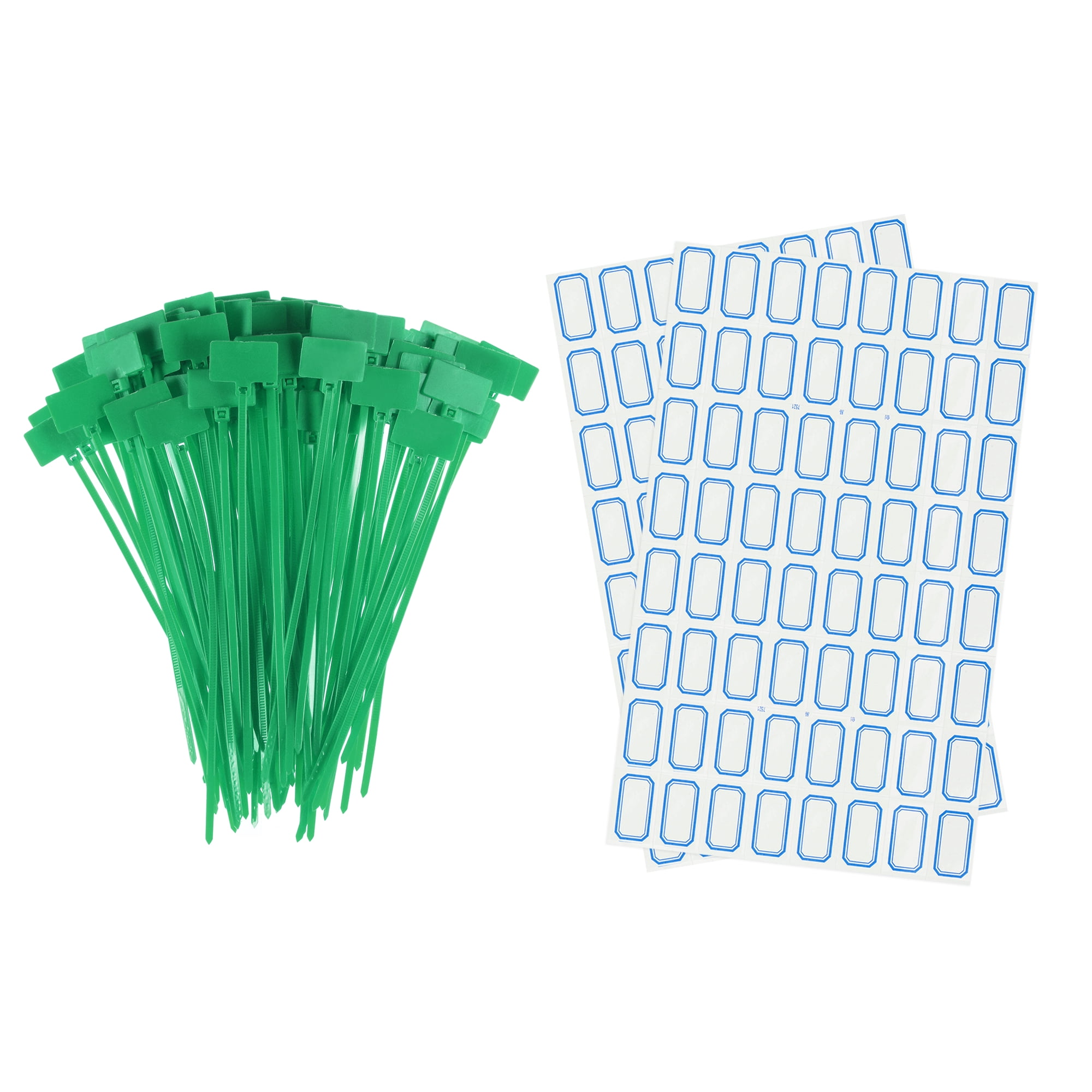 Uxcell Green Nylon Cable Ties Tags Label Marker Self-Locking for ...
