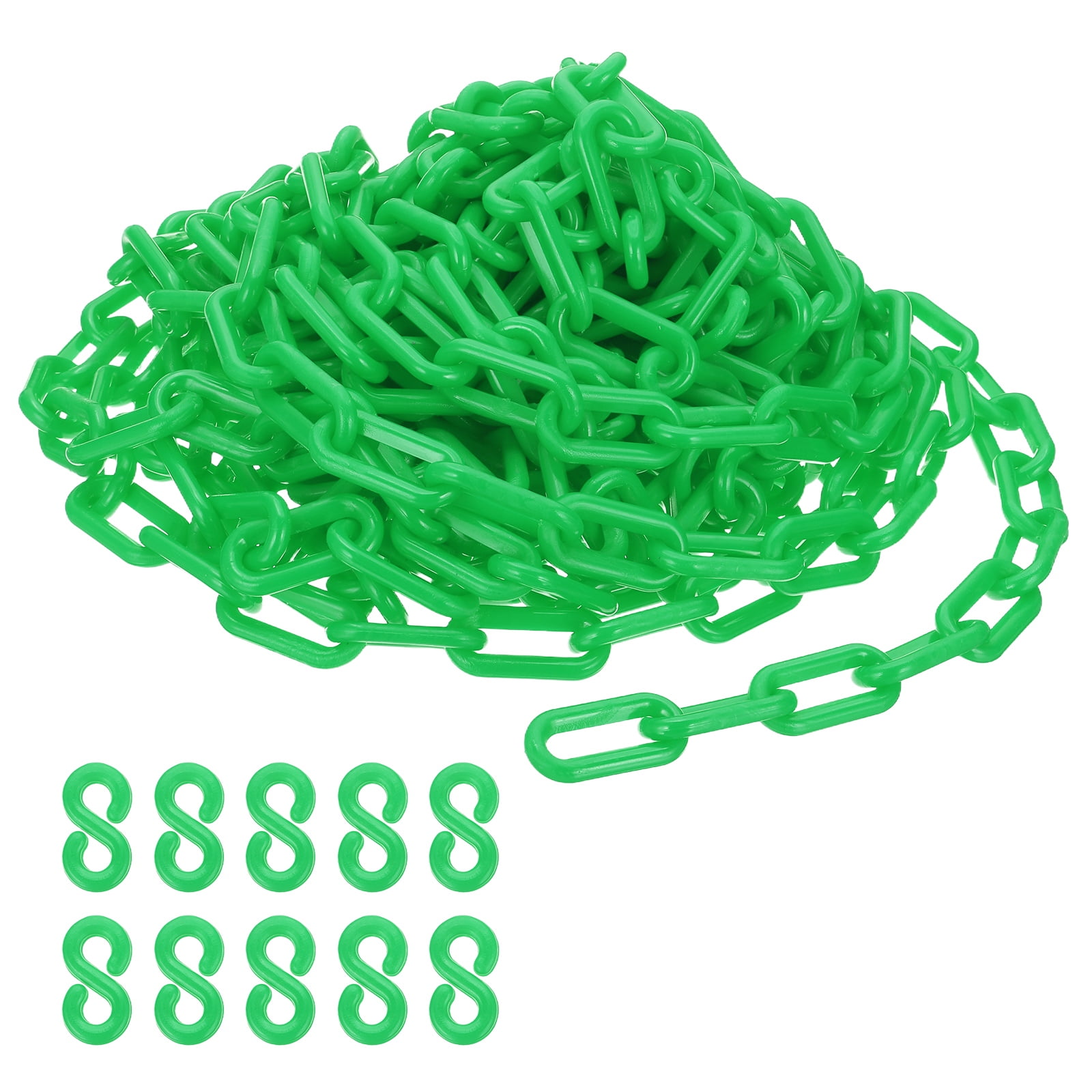 Uxcell Green Plastic Chain, 39 ft 8mm Safety Barrier Chain for Crowd ...