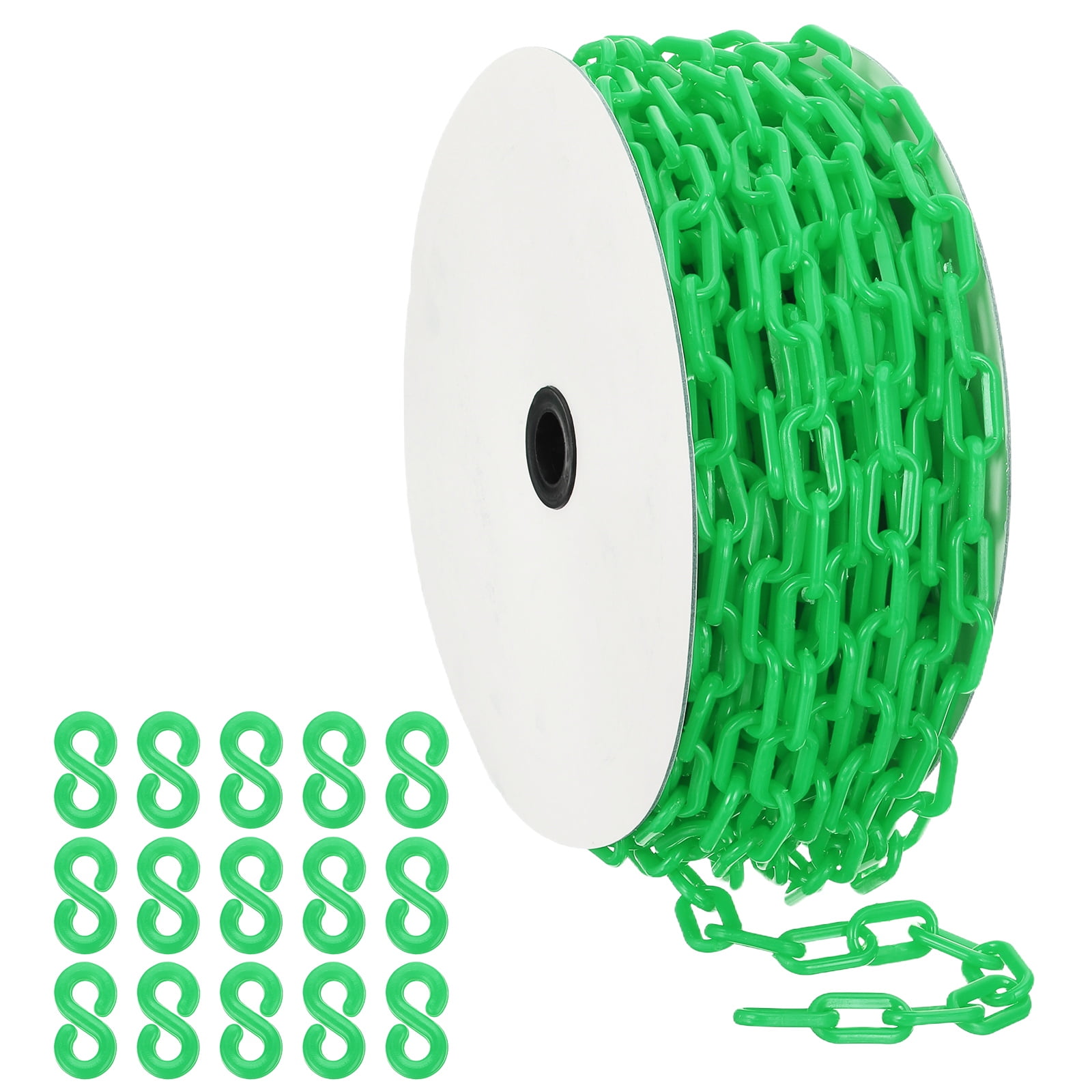Uxcell Green Plastic Chain, 92 ft 6mm Safety Barrier Chain for Crowd ...