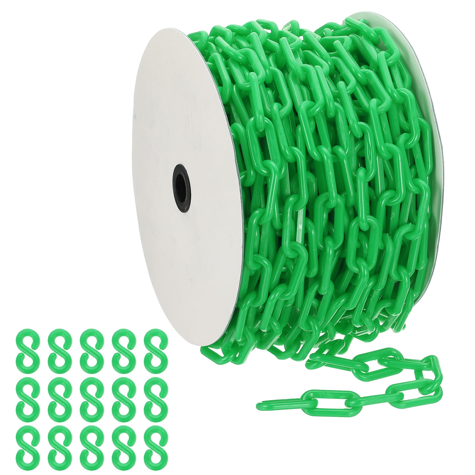 Uxcell Green Plastic Chain, 92 ft 8mm Safety Barrier Chain for Crowd ...