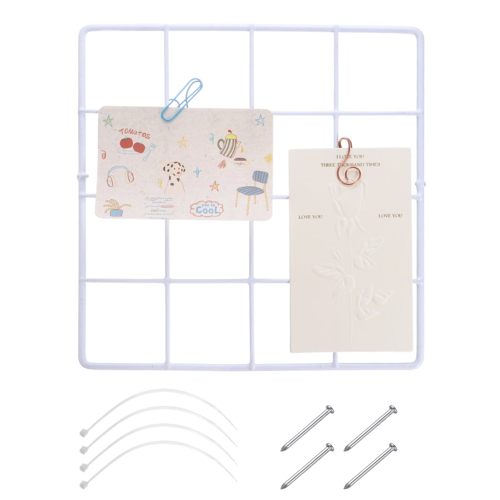 Uxcell Grid Wall Panels, 7.9" x 7.9" Wire Grid Panel Display Holders ...