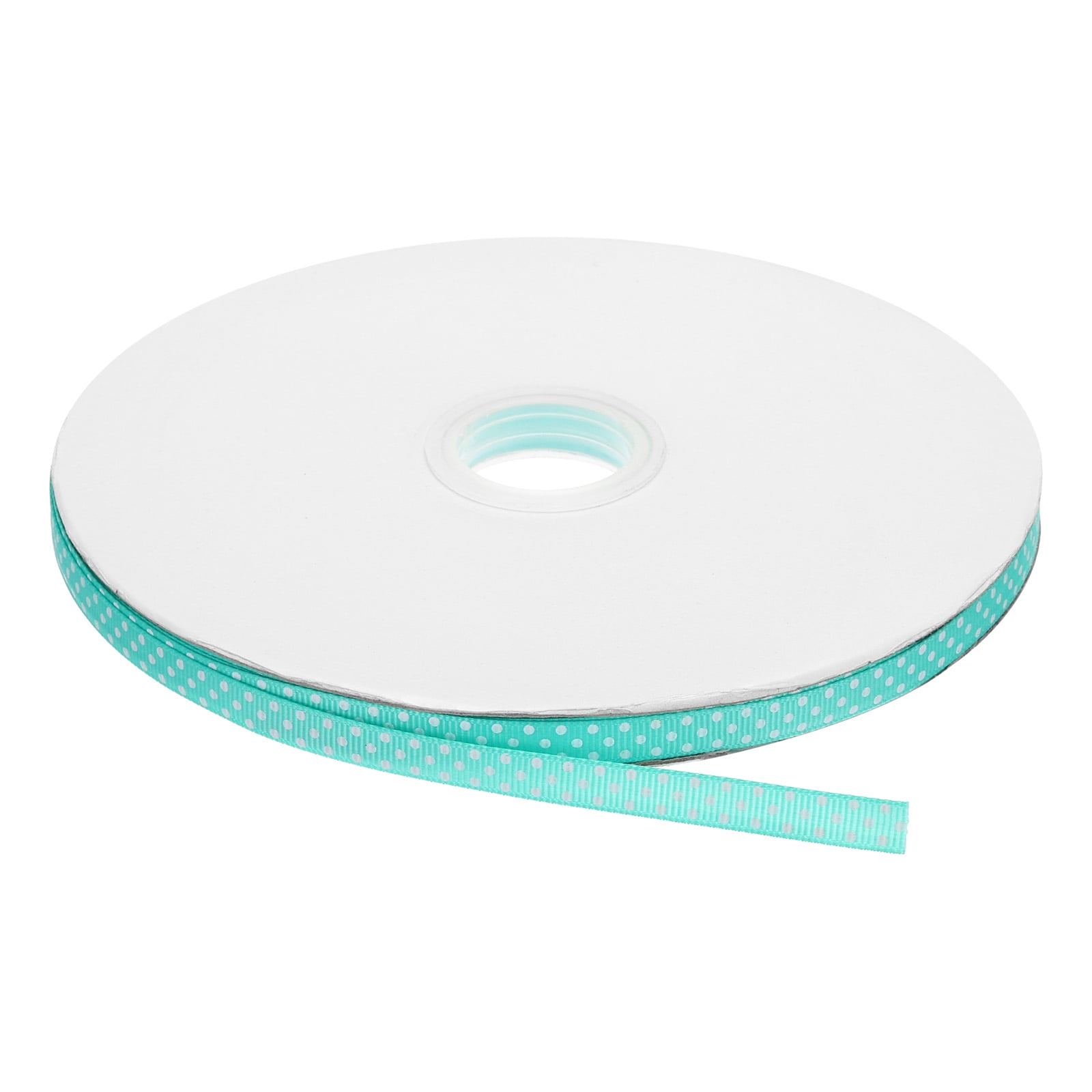 Uxcell Grosgrain Ribbons 100 Yards 3/8 Inch Fresh Green with White Dots ...