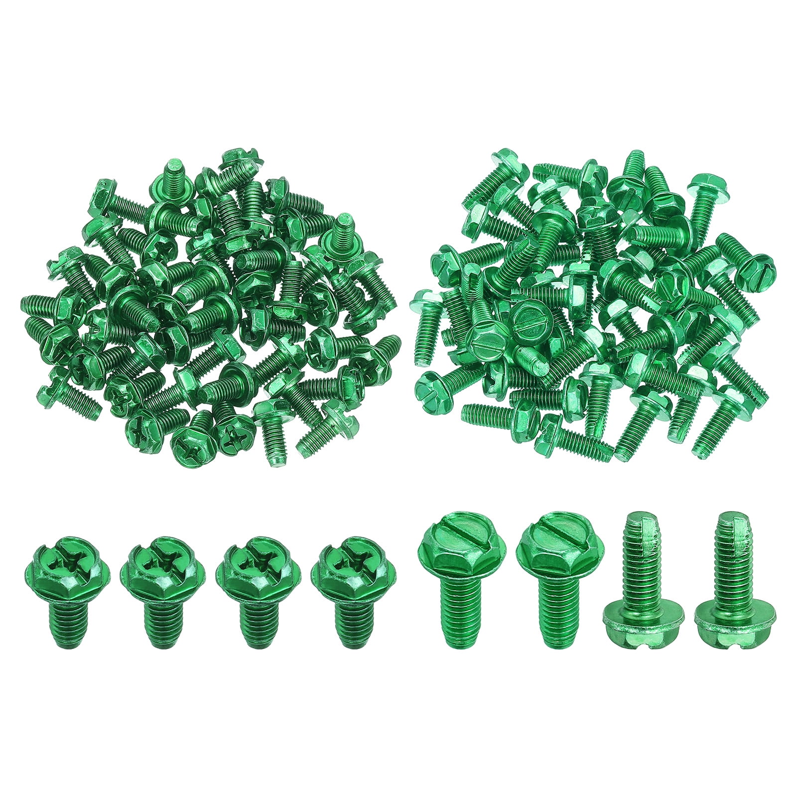 Uxcell Grounding Screws Kit, 100 Pcs 10-32 x 3/8" Phillips and 10-32 x 1/2" Slotted - Walmart.com