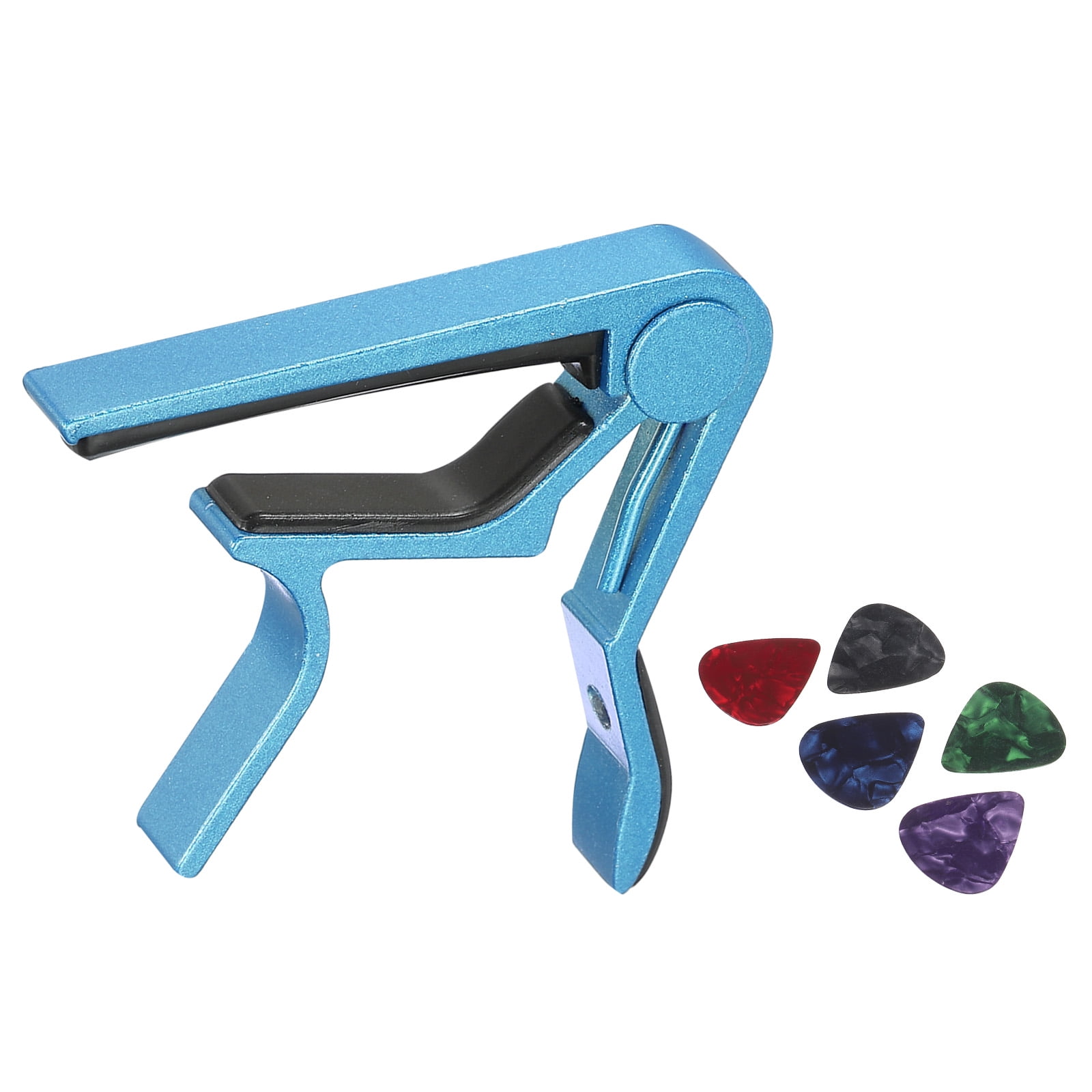 Uxcell Guitar Capo Aluminum Alloy Blue Capo with 5 Picks for Electric ...