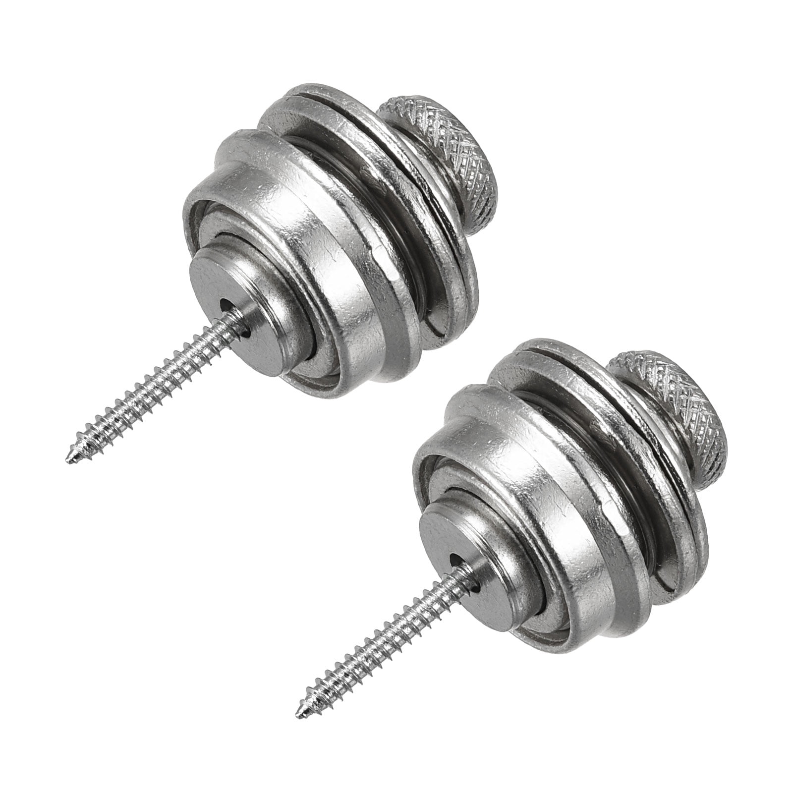 Uxcell Guitar Strap Locks Buckle Lock Button Metal End Pins Silver Tone ...