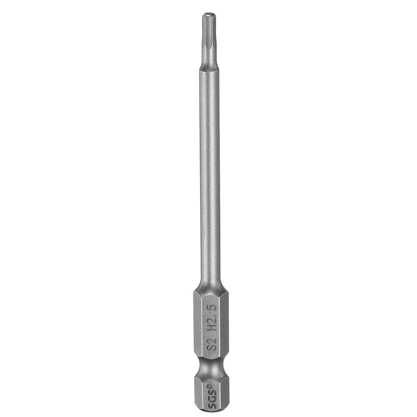Uxcell H2.5 Hex Head Drill Bit Wrench 2.5mm Metric Flat Tip 1/4" Hex ...